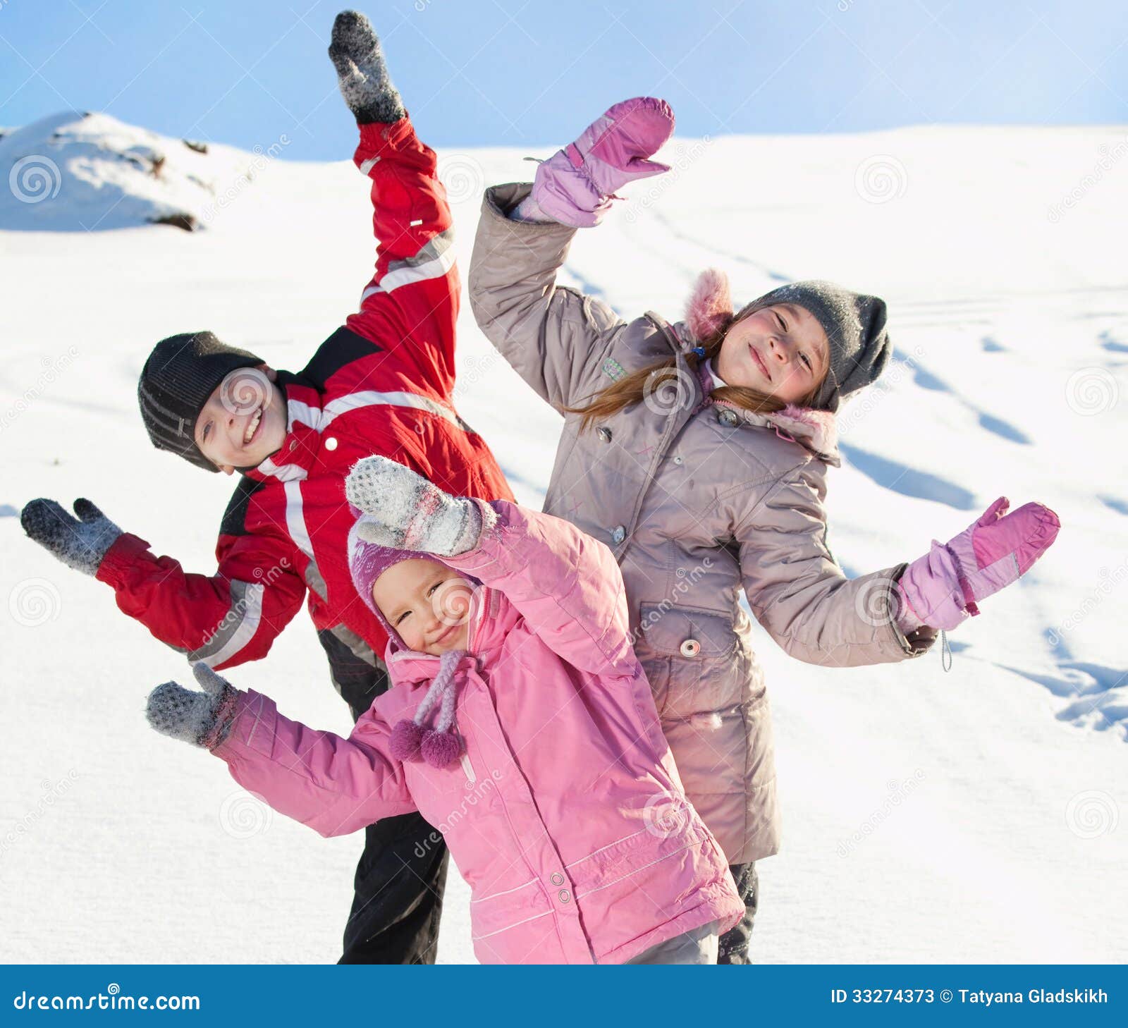 Kids in winter stock image. Image of smiling, children - 33274373