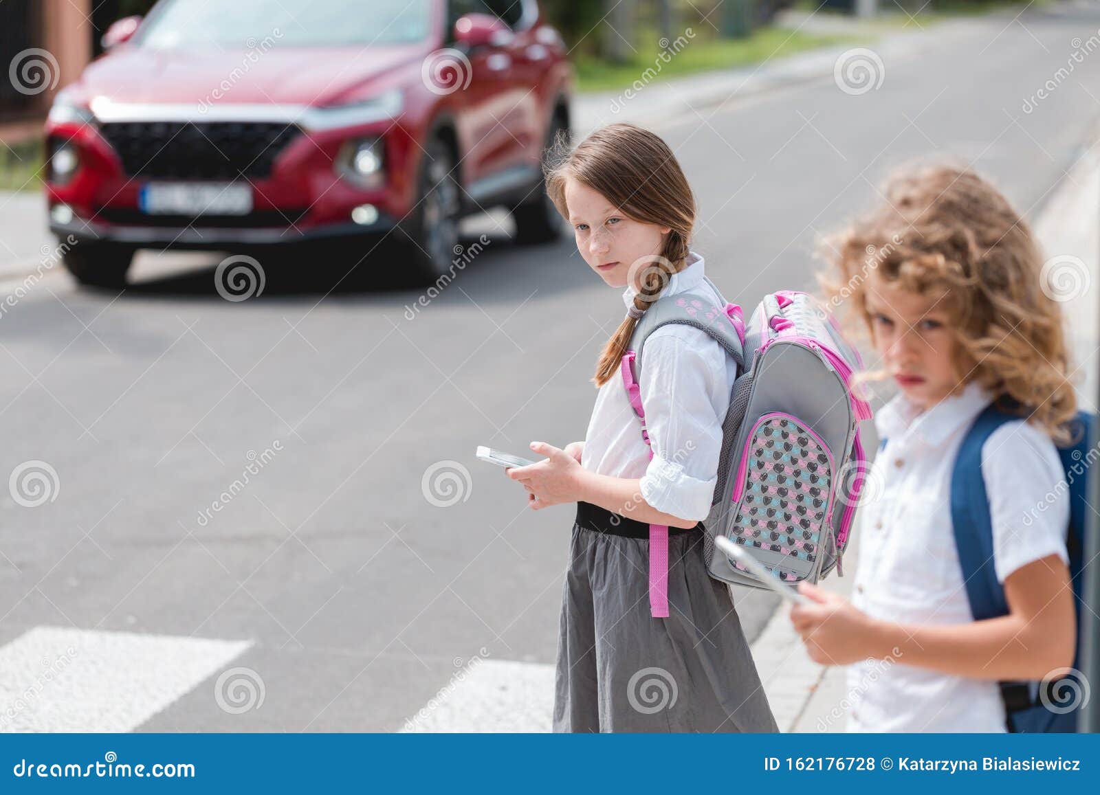 Kids wit tablets stock photo. Image of education, street - 162176728