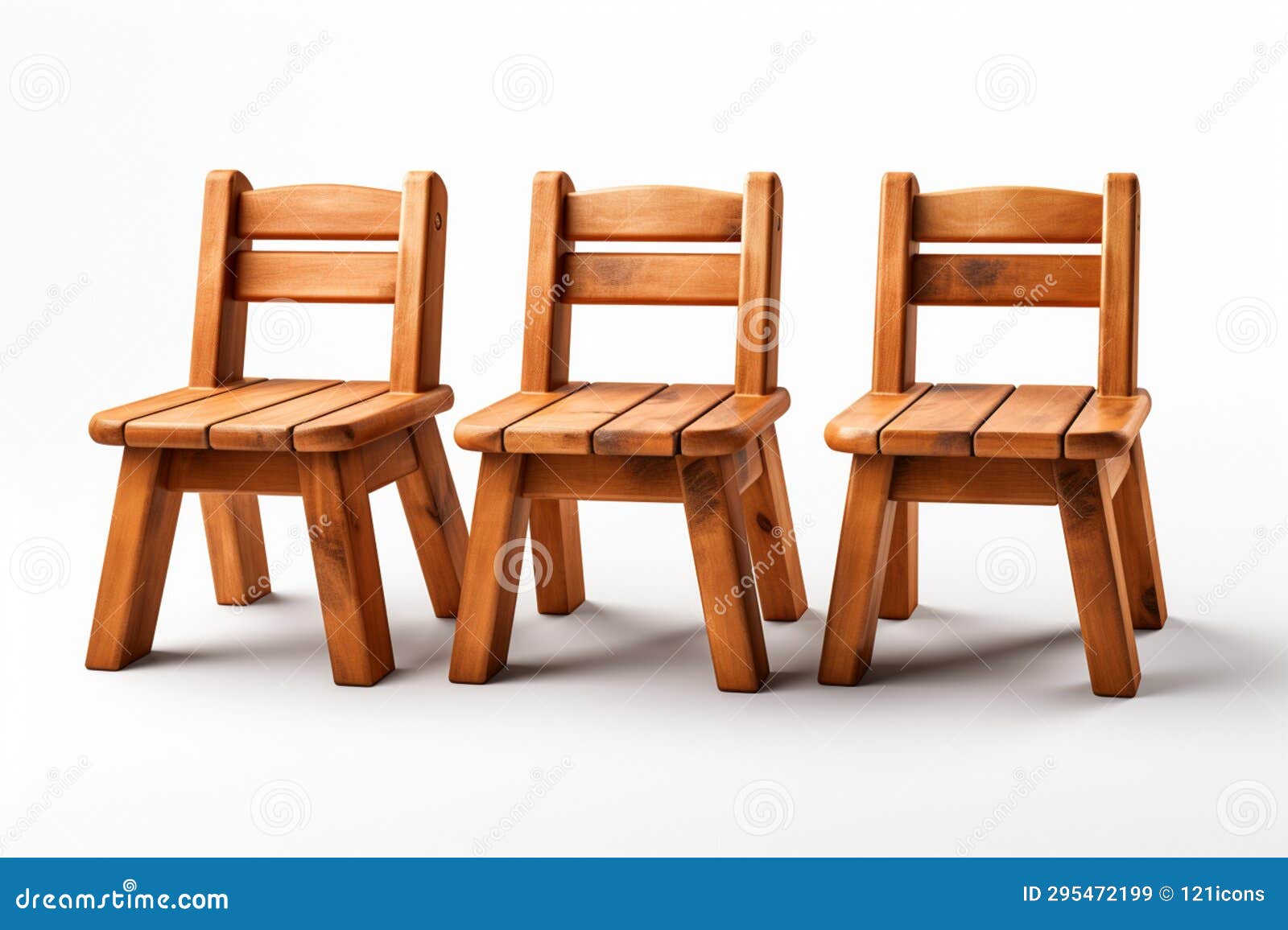 Kids Wooden Chairs on White Background Stock Illustration ...