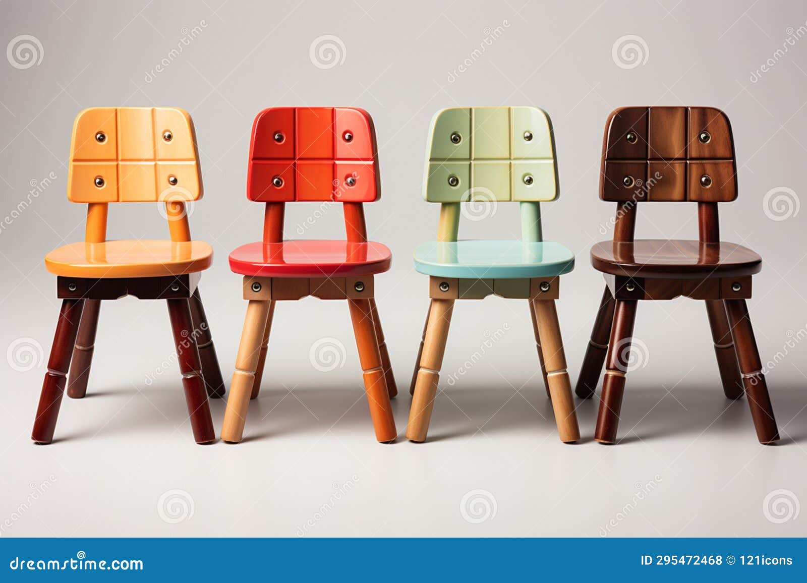 Kids Wooden Chairs on White Background Stock Illustration ...
