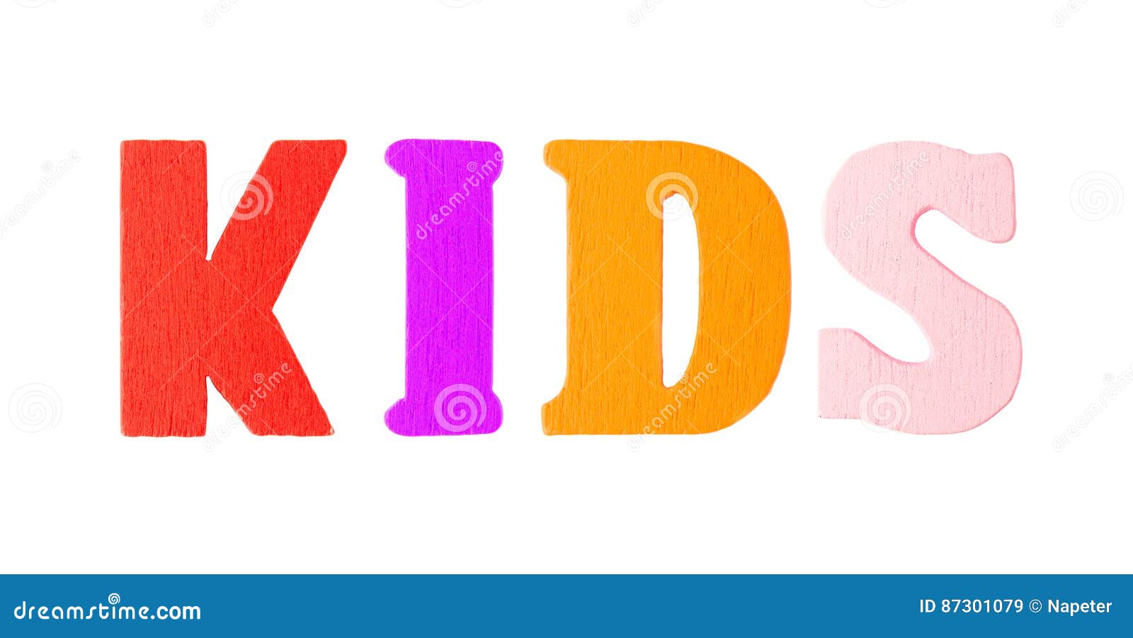 Kids Word with Wooden Letters Stock Image - Image of creativity, game ...