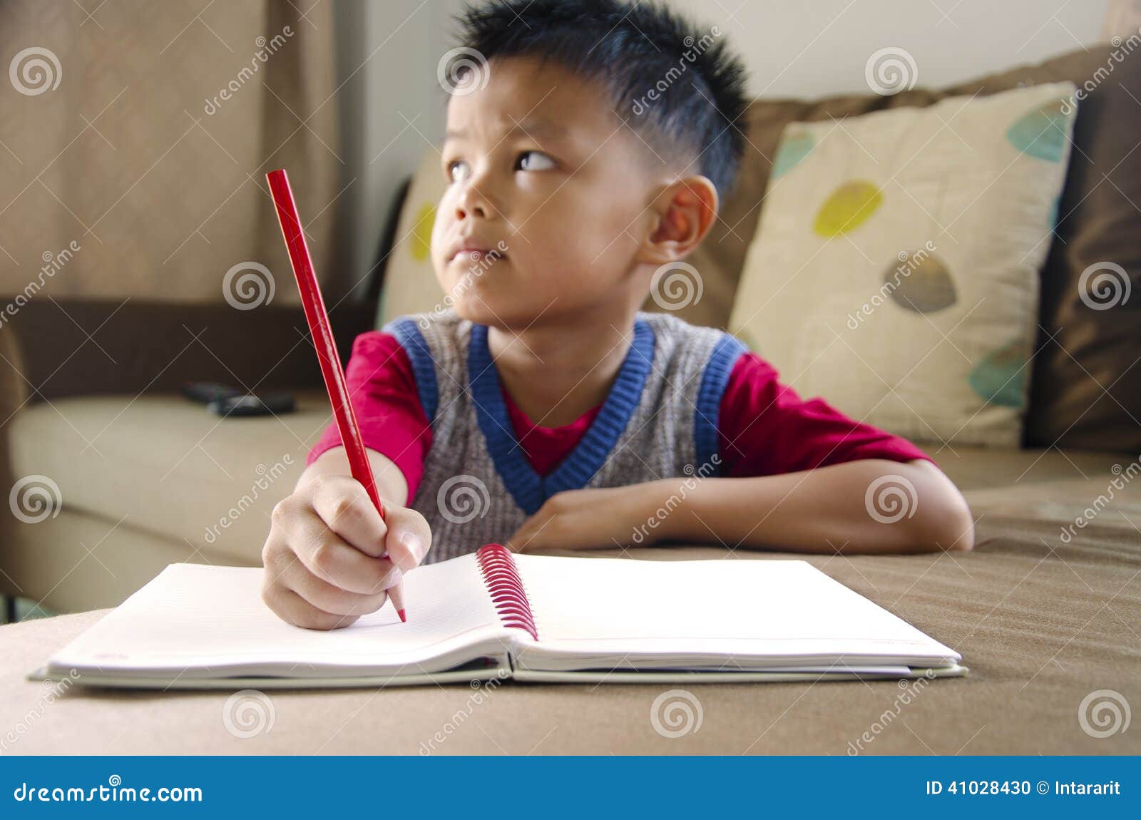 Kids are writing stock photo. Image of child, table, smile - 41028430