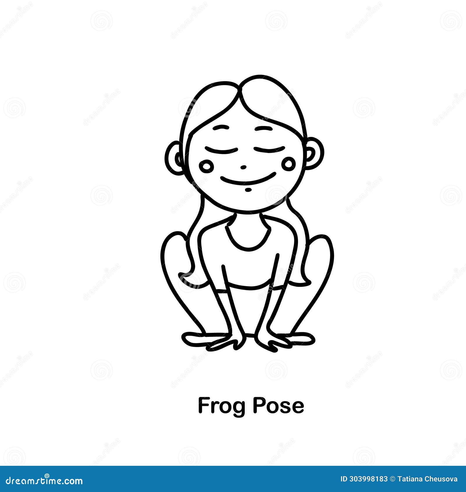Frog Pose. Cartoon Green Toad Sitting On Water Lily Leaf. Jumping ...