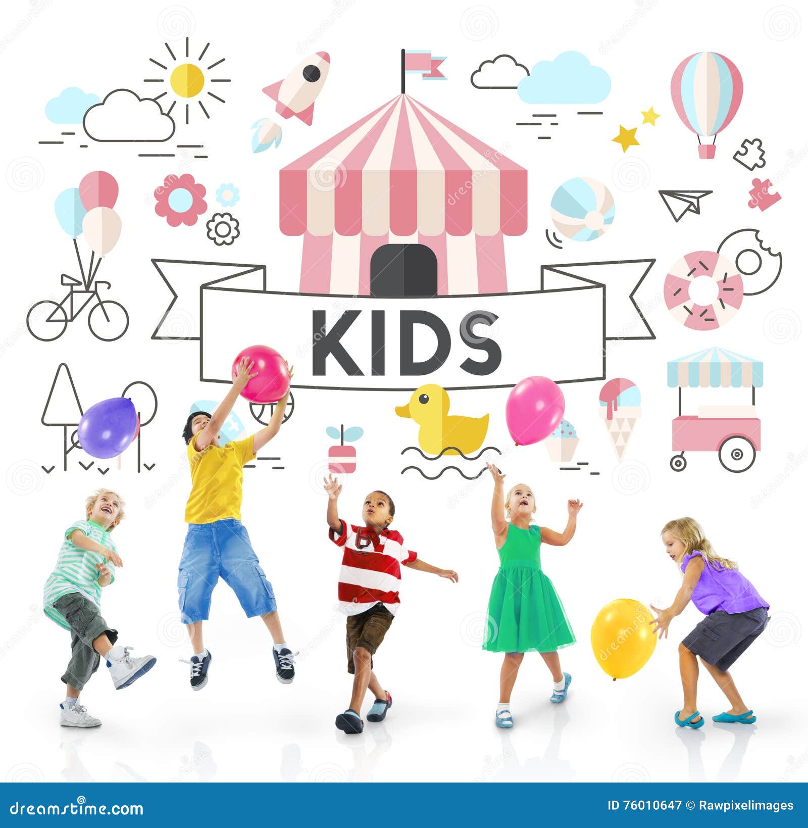 Kids Young Children People Graphic Concept Stock Image - Image of ...