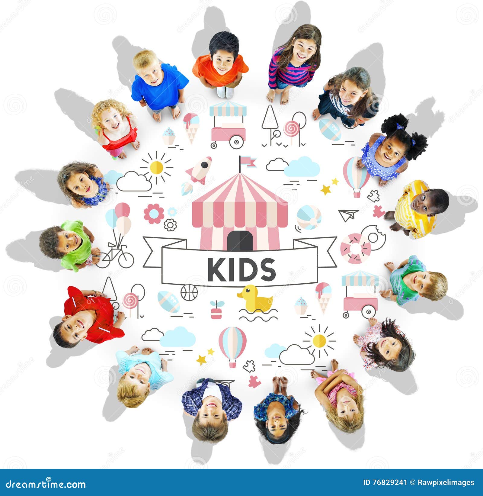 Kids Young Children People Graphic Concept Stock Image - Image of ...