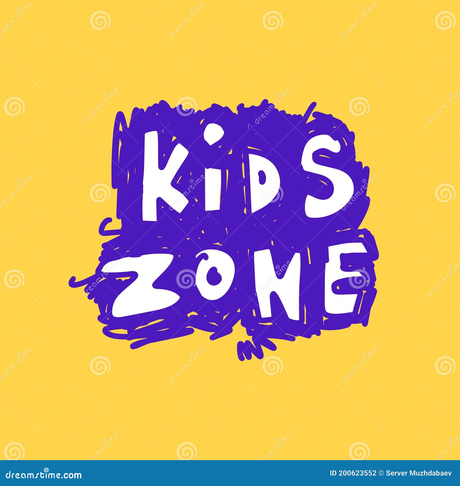 Kids Zone Icon. Handwritting Font Stock Vector - Illustration of ...