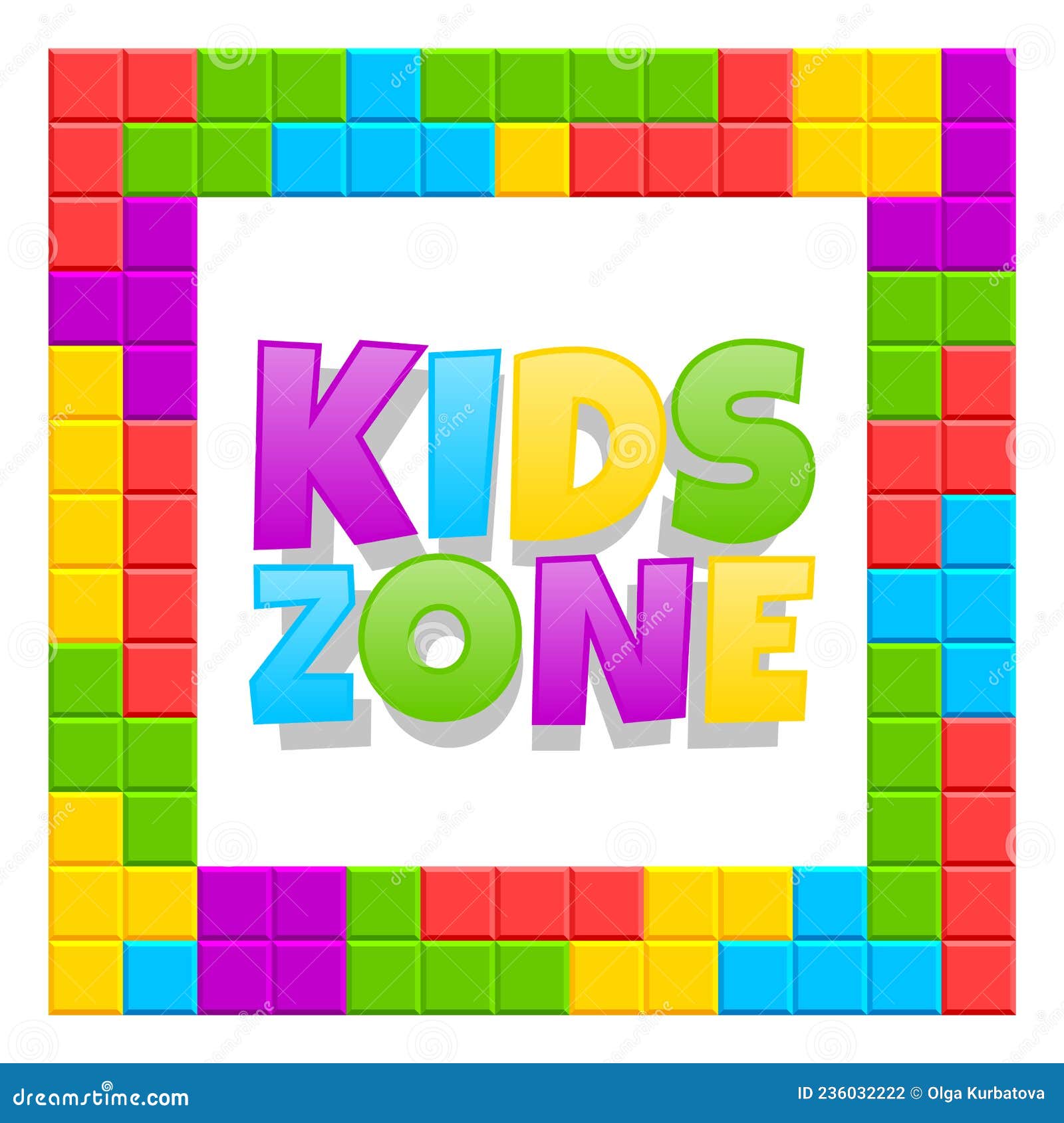 Kids Zone Logo. Children Learning Activity Sign Stock Vector ...