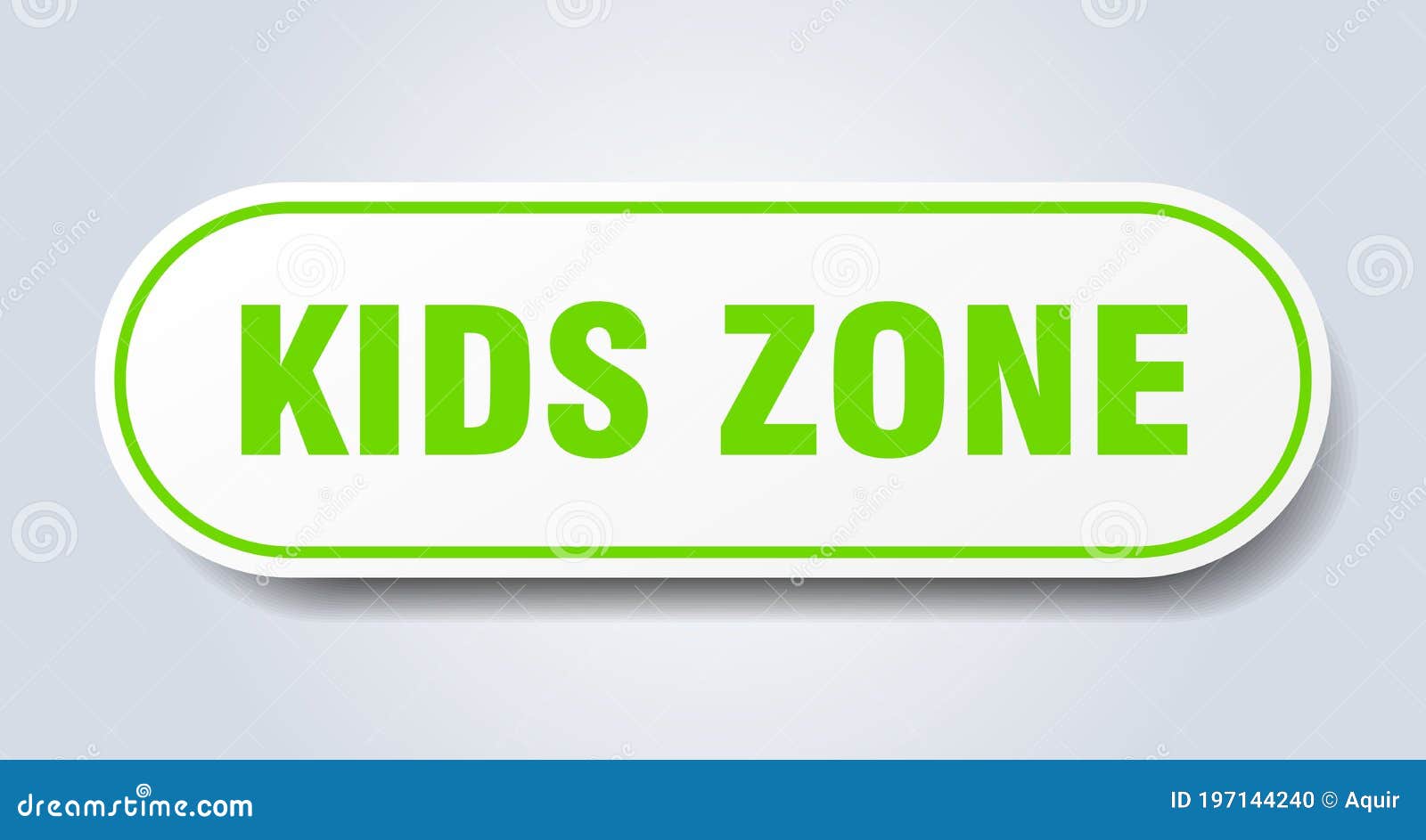 Kids zone sticker. stock vector. Illustration of green - 197144240
