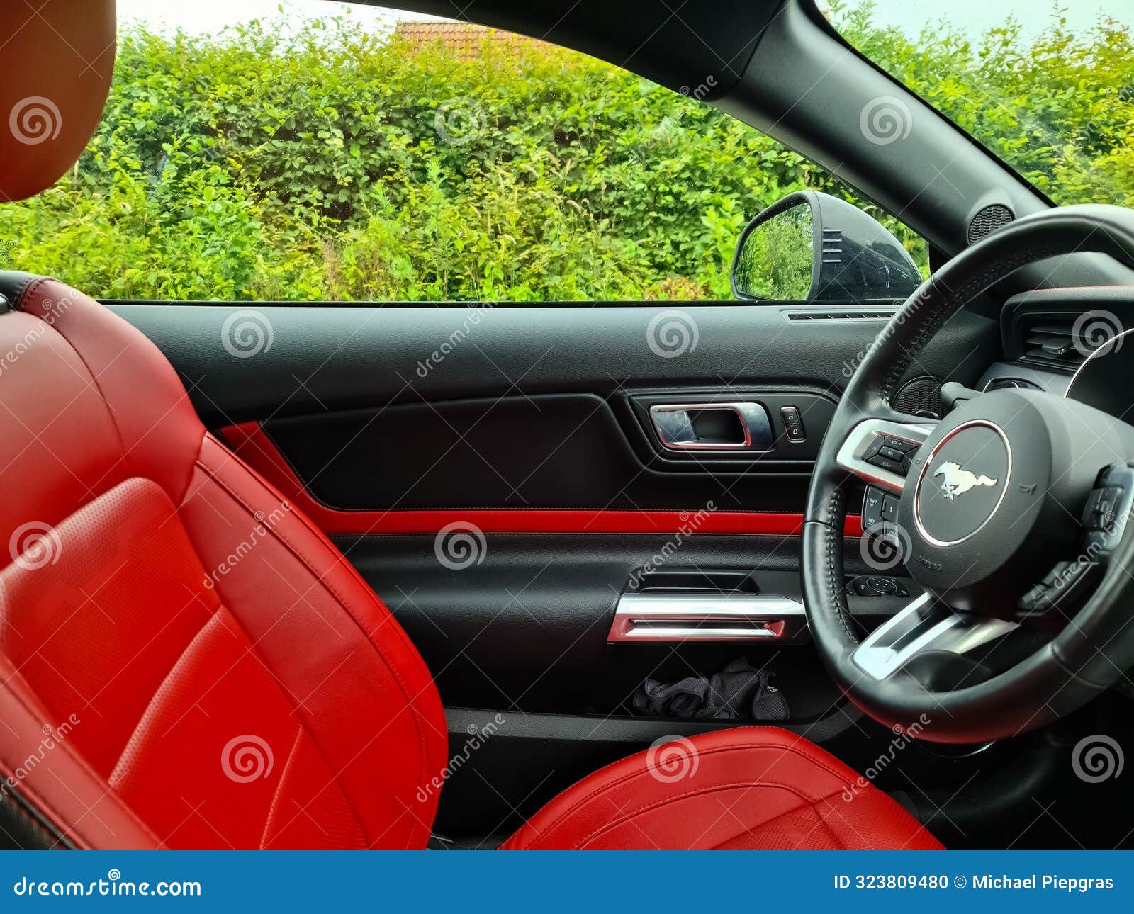 Kiel, Germany - 26 June 2024: a Red Leather Interior in the Cockpit of ...