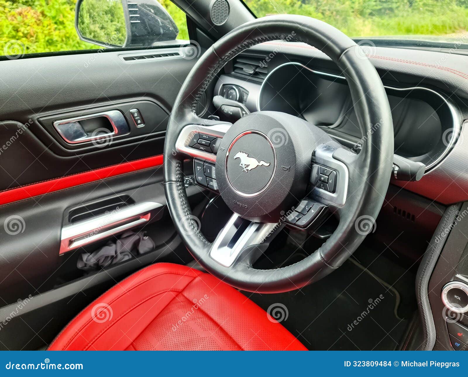 Kiel, Germany - 26 June 2024: a Red Leather Interior in the Cockpit of ...