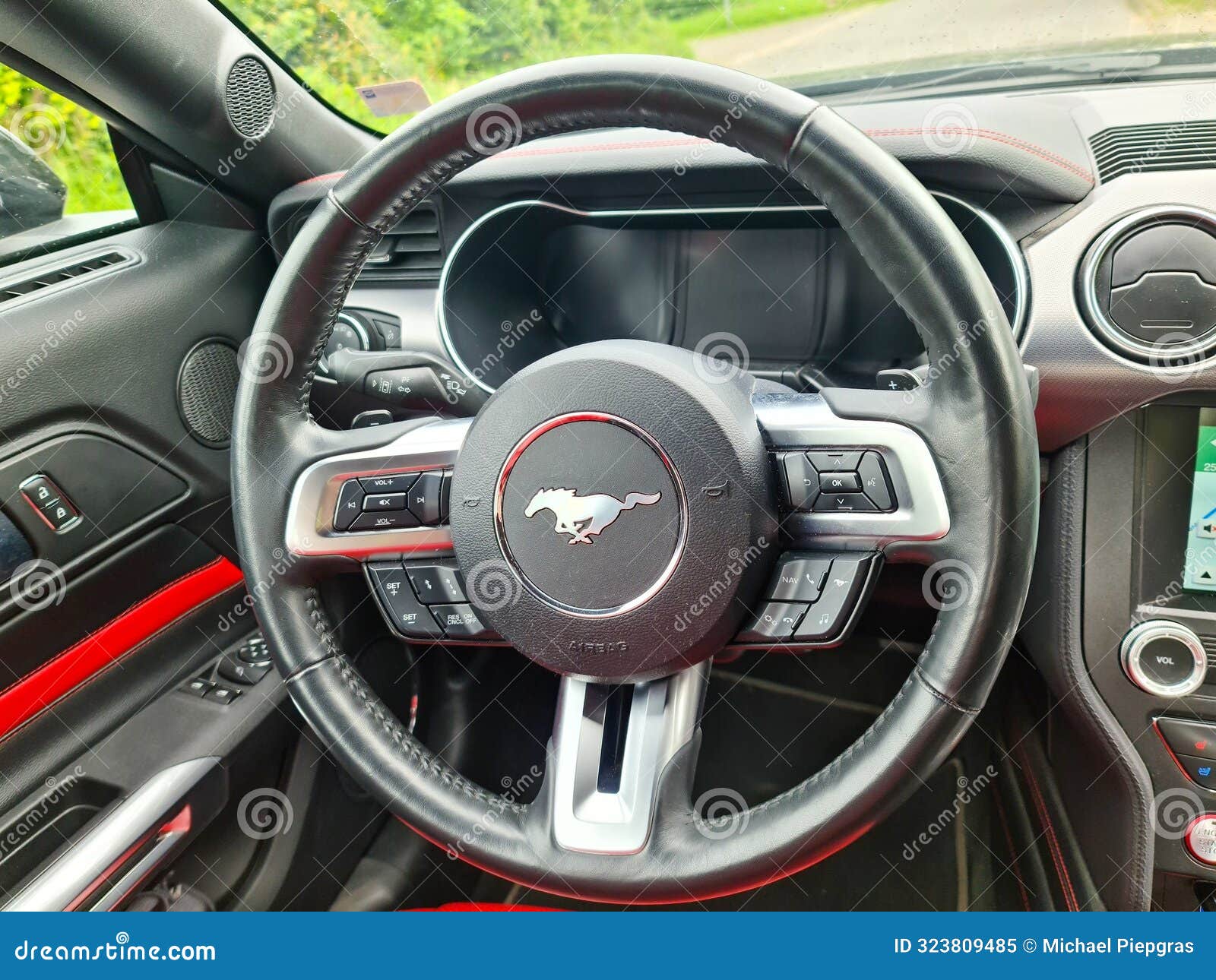 Kiel, Germany - 26 June 2024: a Red Leather Interior in the Cockpit of ...