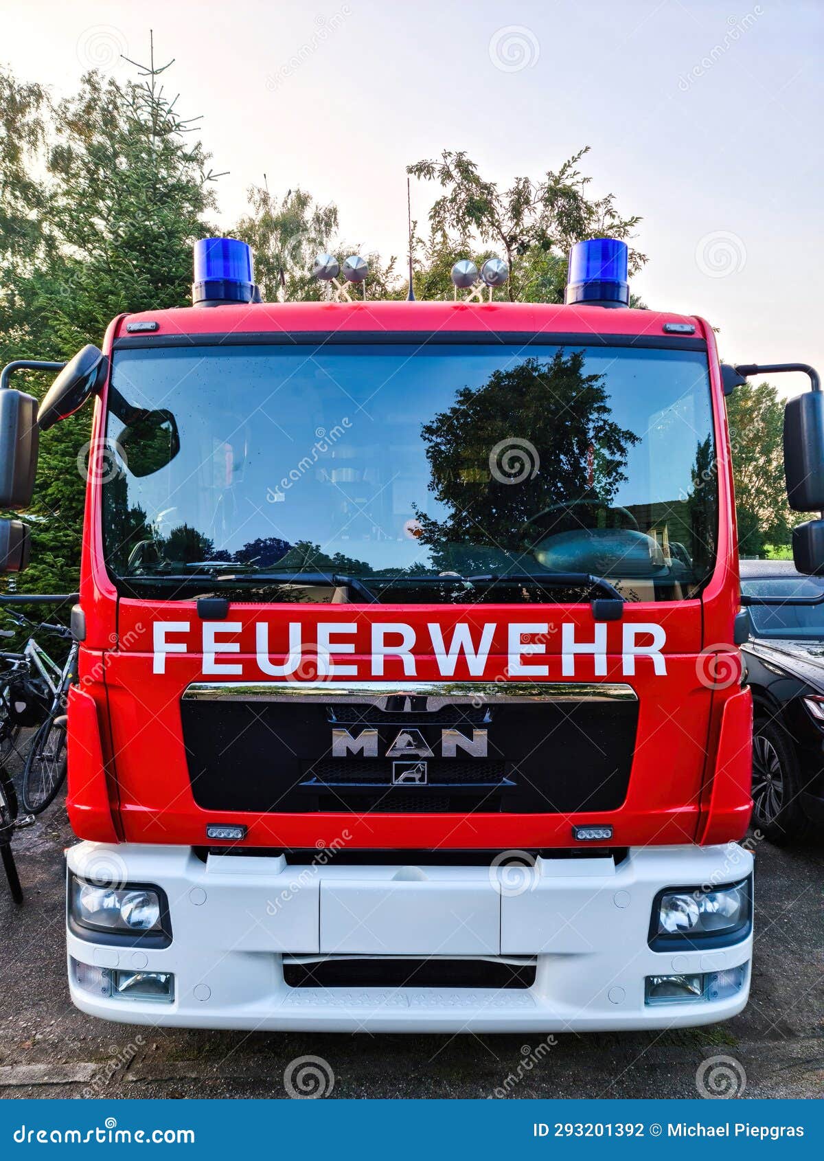 German Fire Engine Stands On A Platform On Open Day Editorial Photo ...