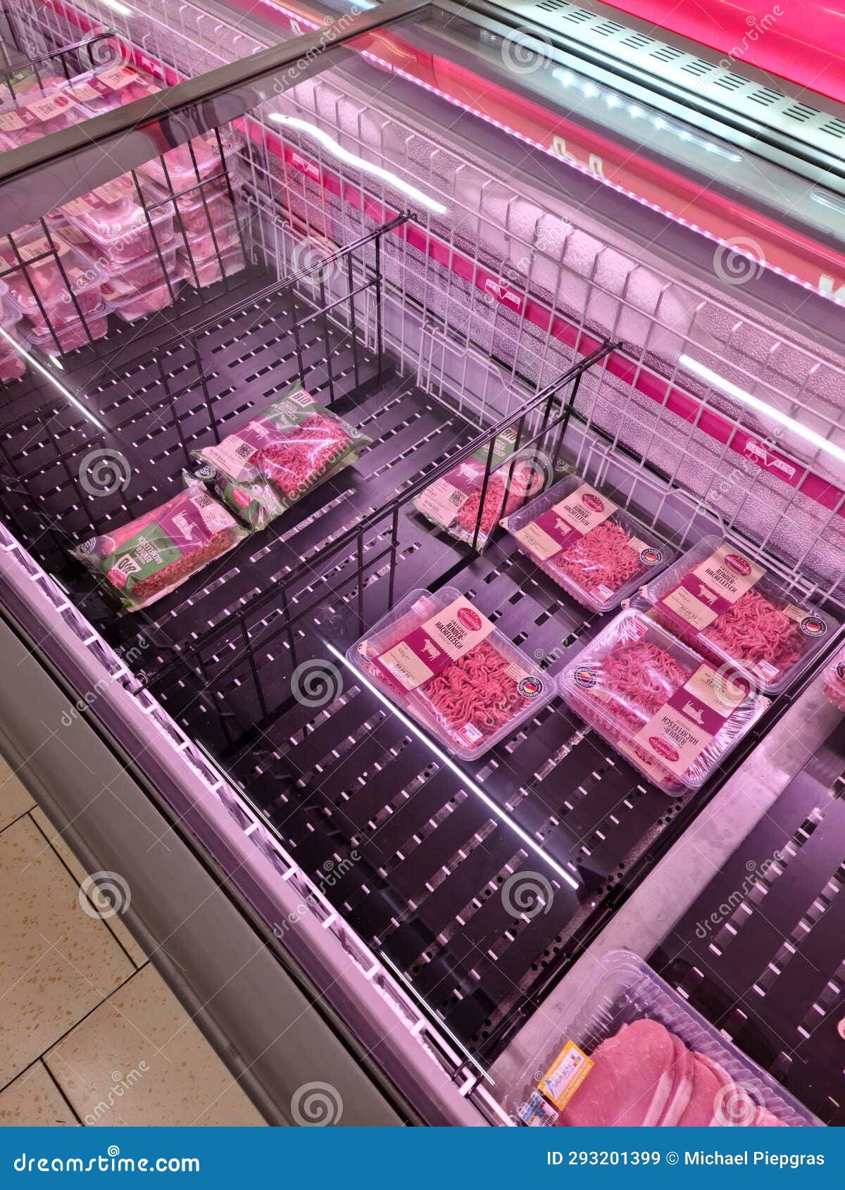 Kiel, Germany - 27. September 2023: View into an almost Empty Freezer ...
