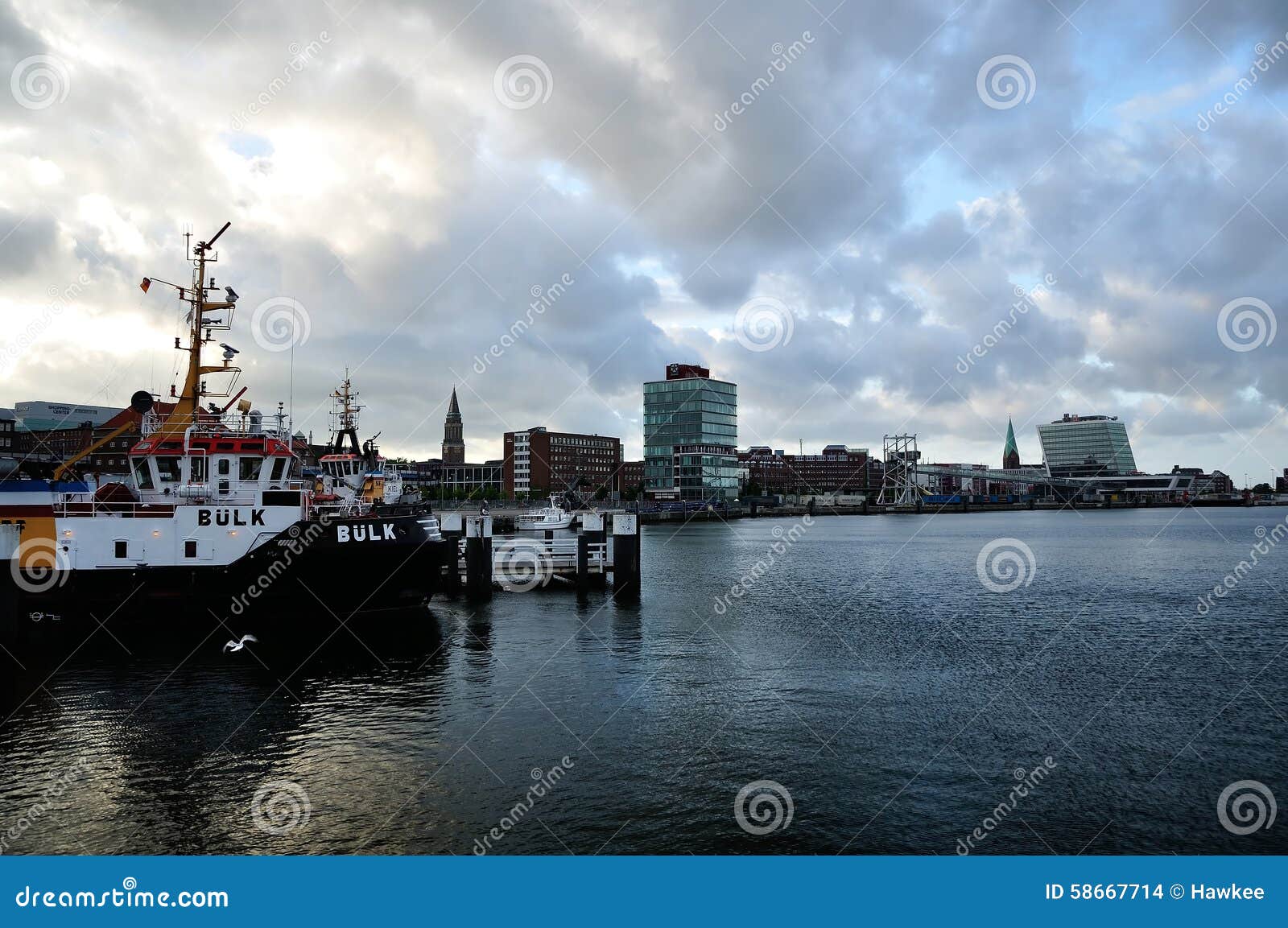 Kiel harbour, Germany editorial stock image. Image of economy - 58667714