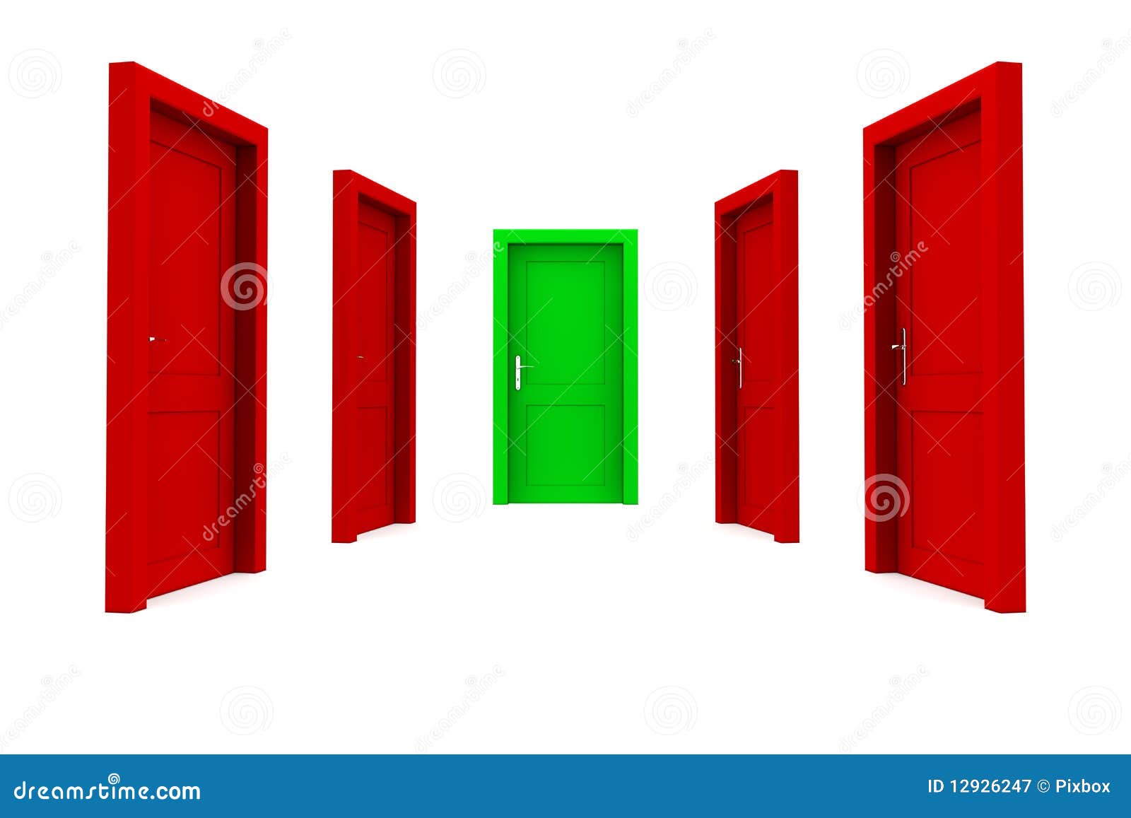 Kies De Juiste Deur - Rood En Groen Stock Illustratie - Illustration of ...
