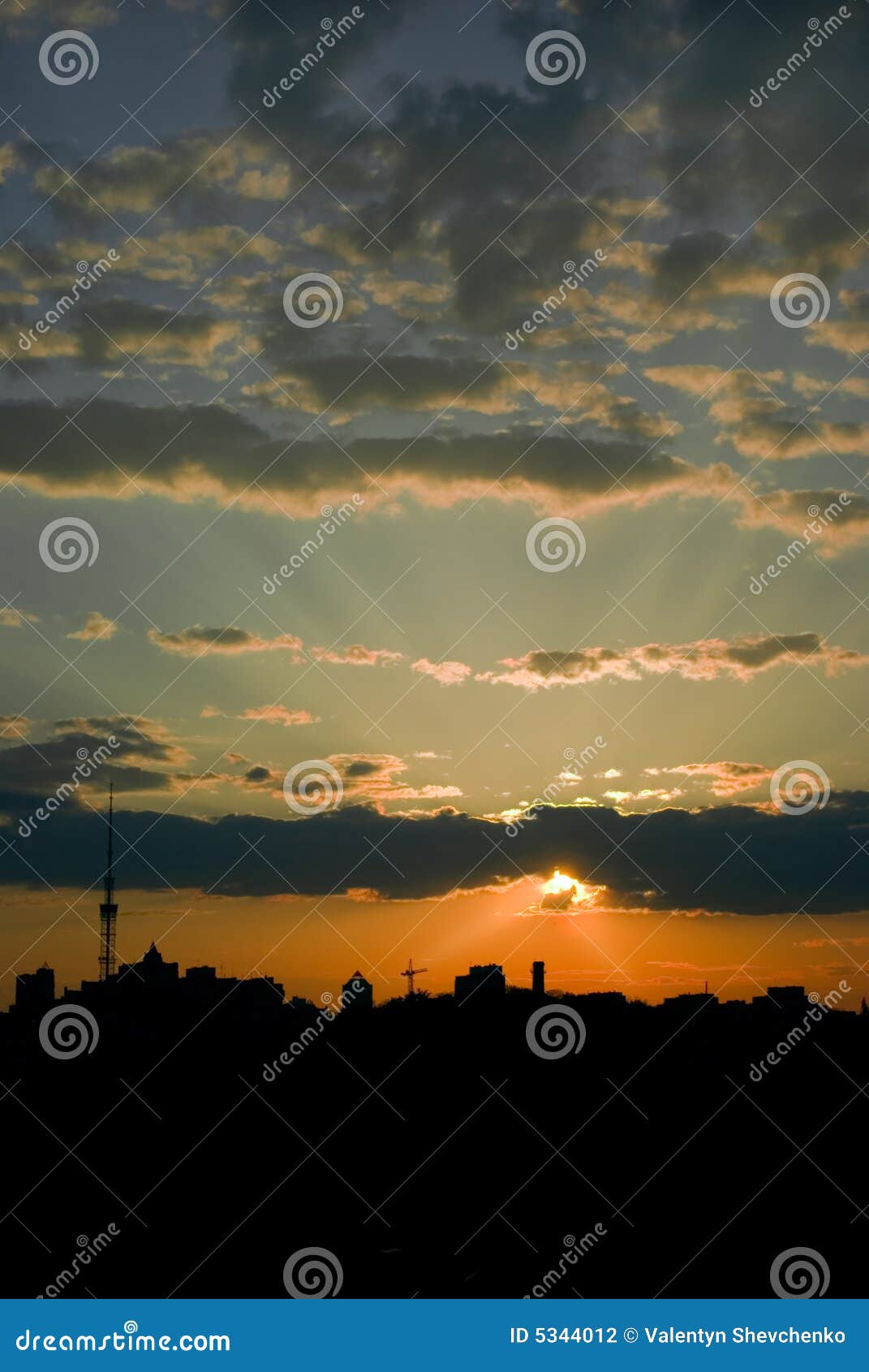Kiev city sunset. Ukraine stock photo. Image of light - 5344012
