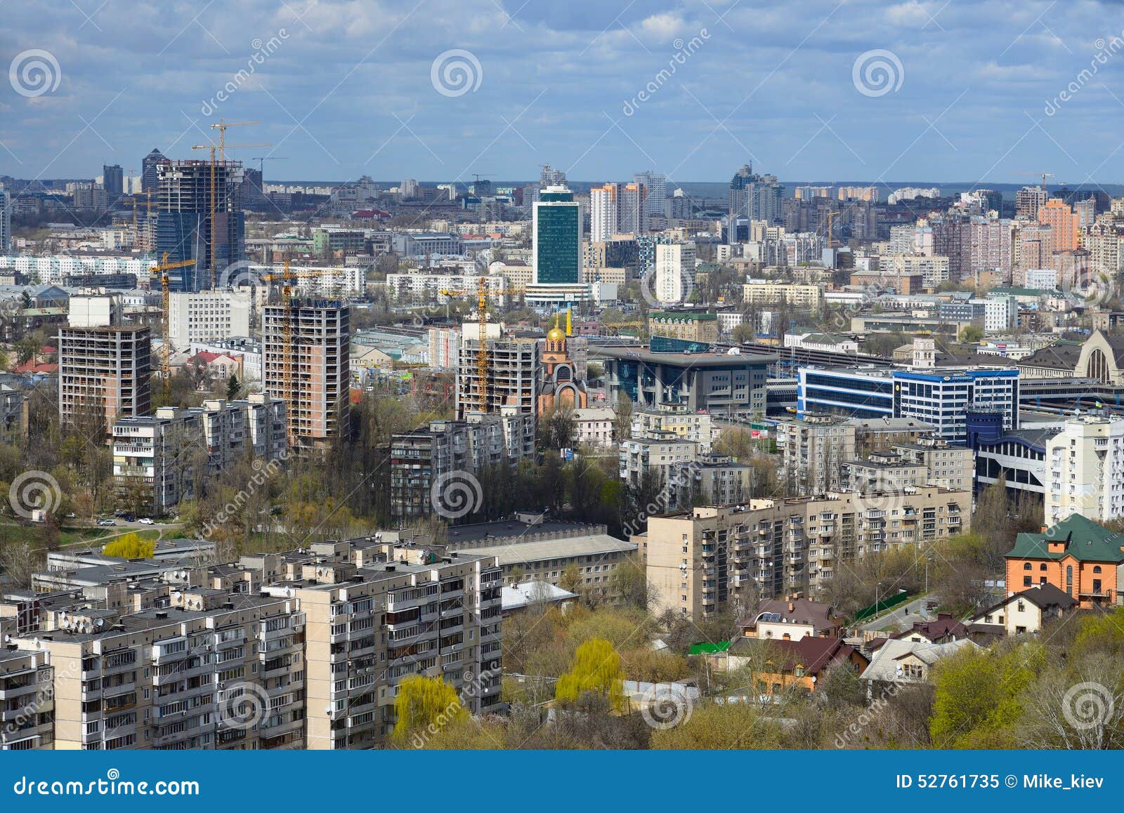 Kiev cityscape in spring editorial image. Image of architecture - 52761735