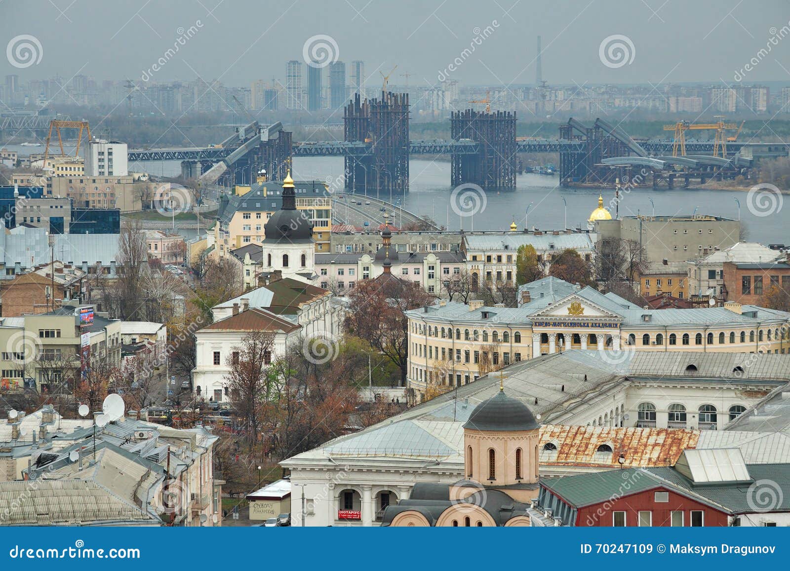 Kiev district of Podil editorial stock image. Image of cityscape - 70247109
