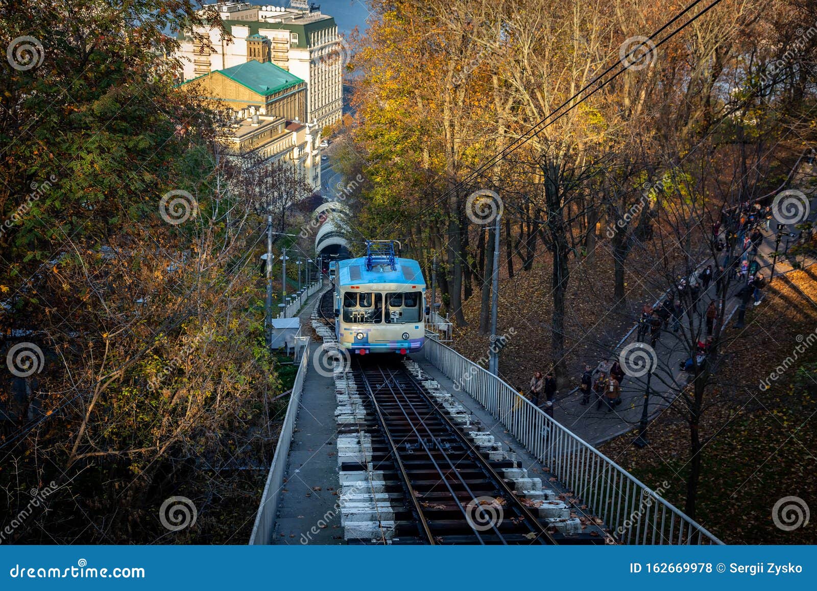 Kiev Funicular. Autumn in the City Stock Photo - Image of line, land ...