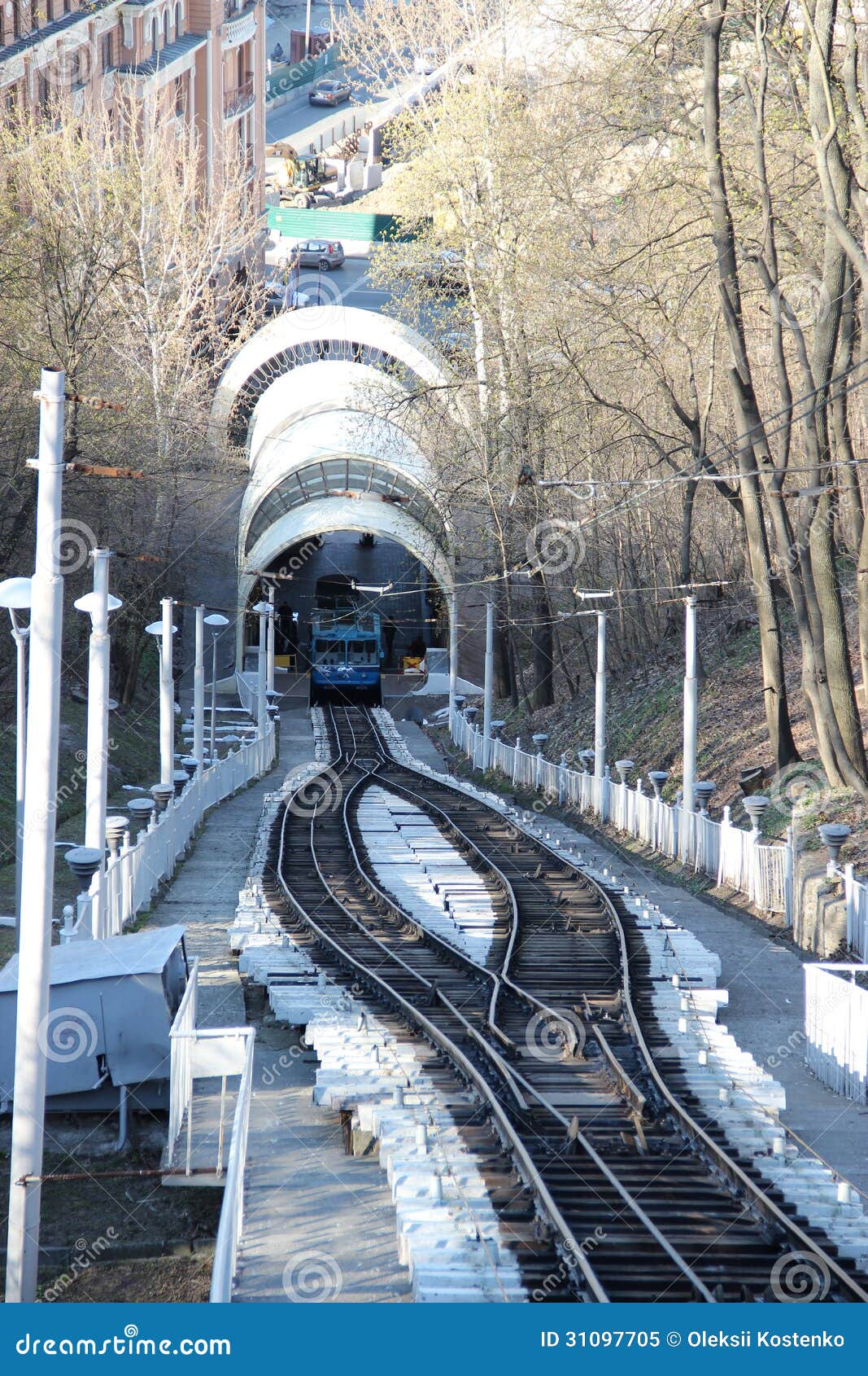 Kiev funicular railway stock image. Image of cogwheel - 31097705