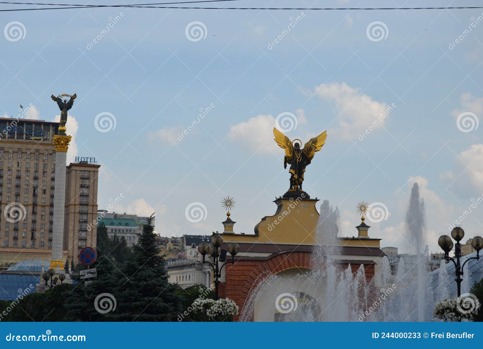 Kiev Liberty Square Beautifully Decorated before the War Stock Image ...