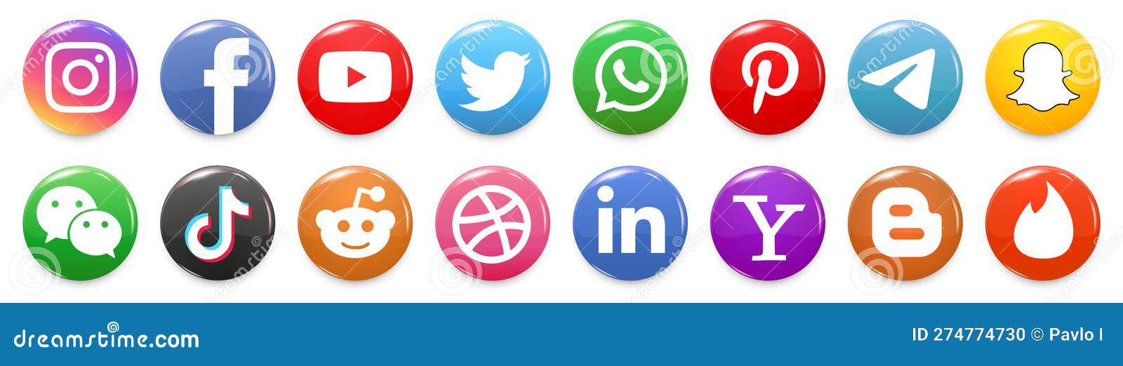 Kiev, Ukraine - April 11, 2023: Set of Popular Social Media Buttons ... Kiev, Ukraine - April 11, 2023: Set of Popular Social Media Buttons ...