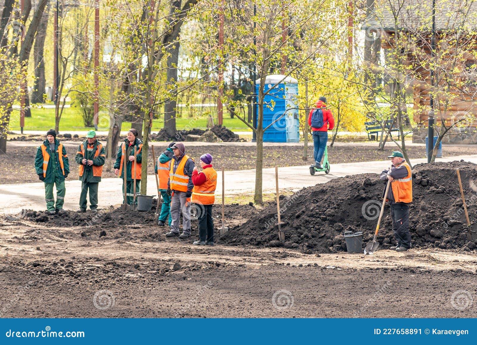 Workers Doing Work in the City Park Editorial Photo - Image of grass ...