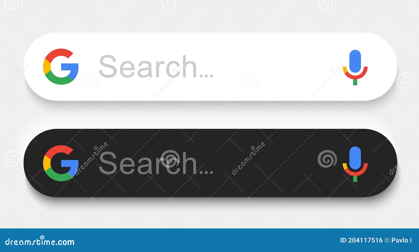 Google Search Bar. Search Window With Shadow On White Background ...