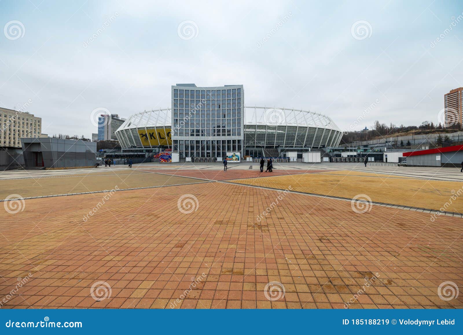 Kiev, Ukraine - January 13, 2020, the Stadium - NSC Olympic. View from ...