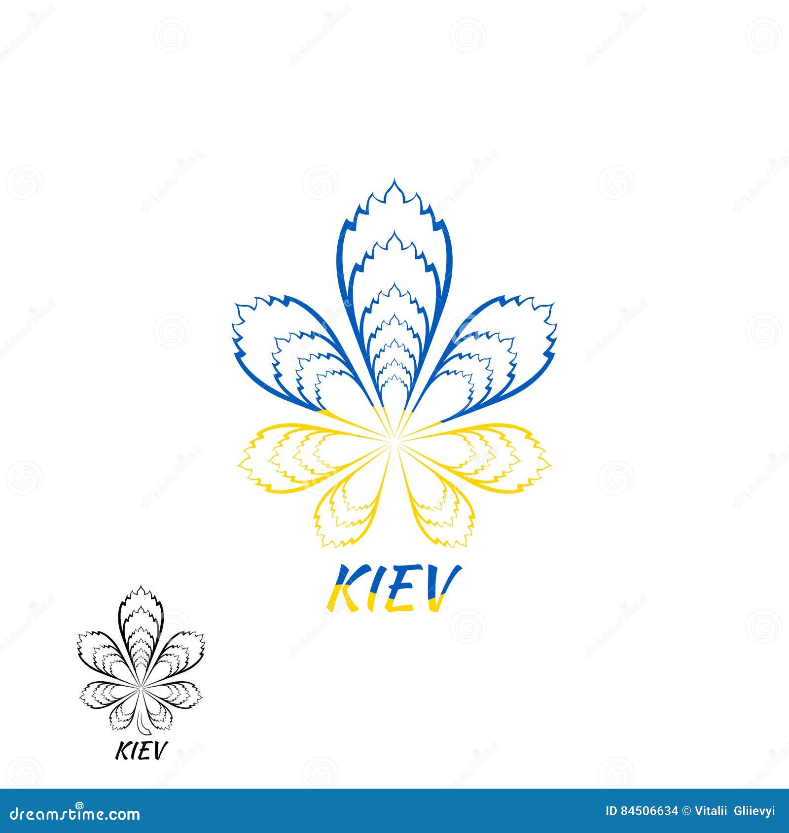 Kiev Ukraine Logo Design Template Elements Stock Vector - Illustration ...