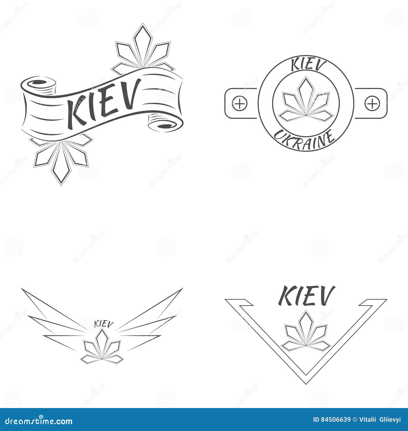 Kiev Ukraine Logo Design Template Elements Stock Vector - Illustration ...