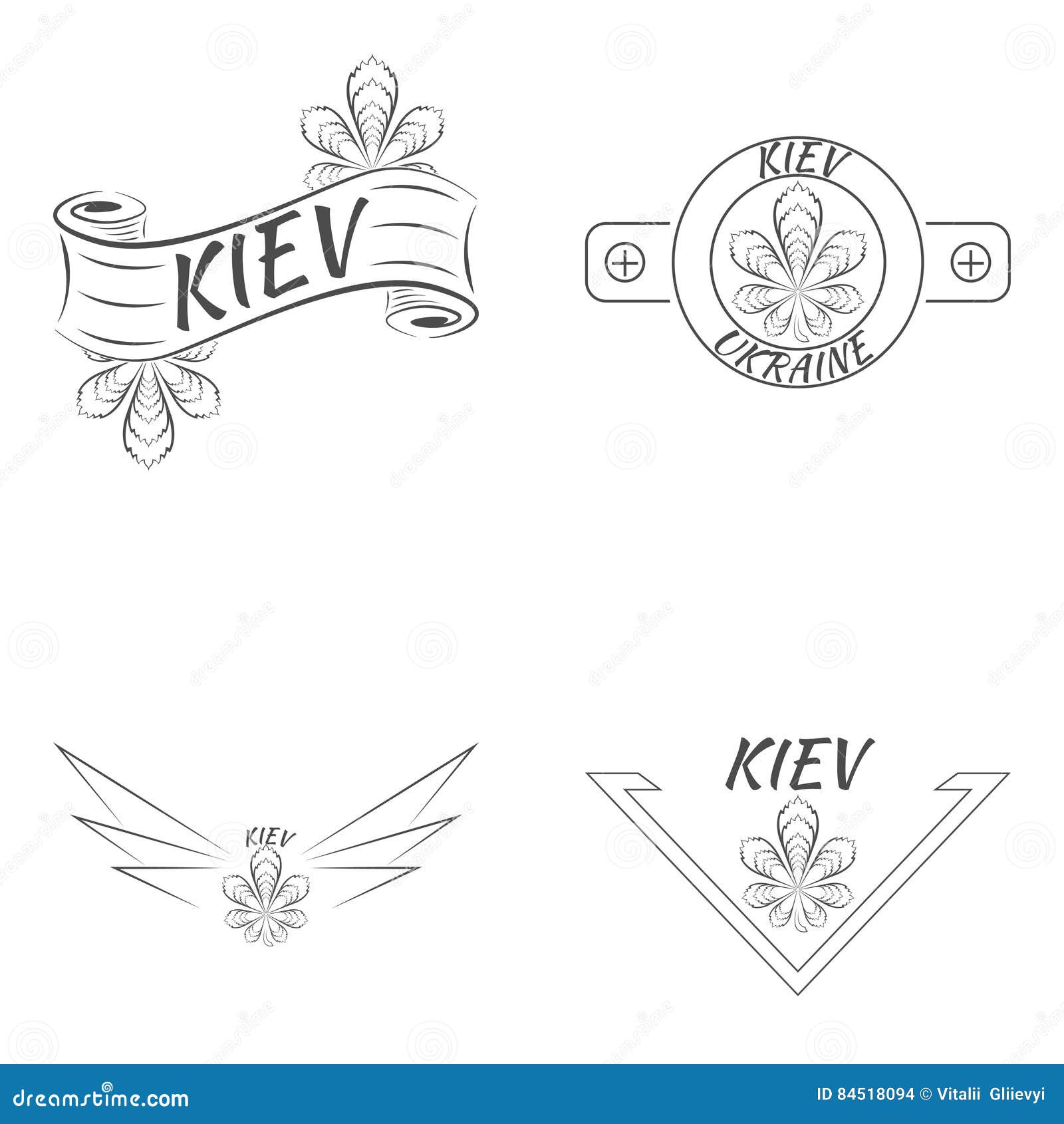 Kiev Ukraine Logo Design Template Elements Stock Vector - Illustration ...