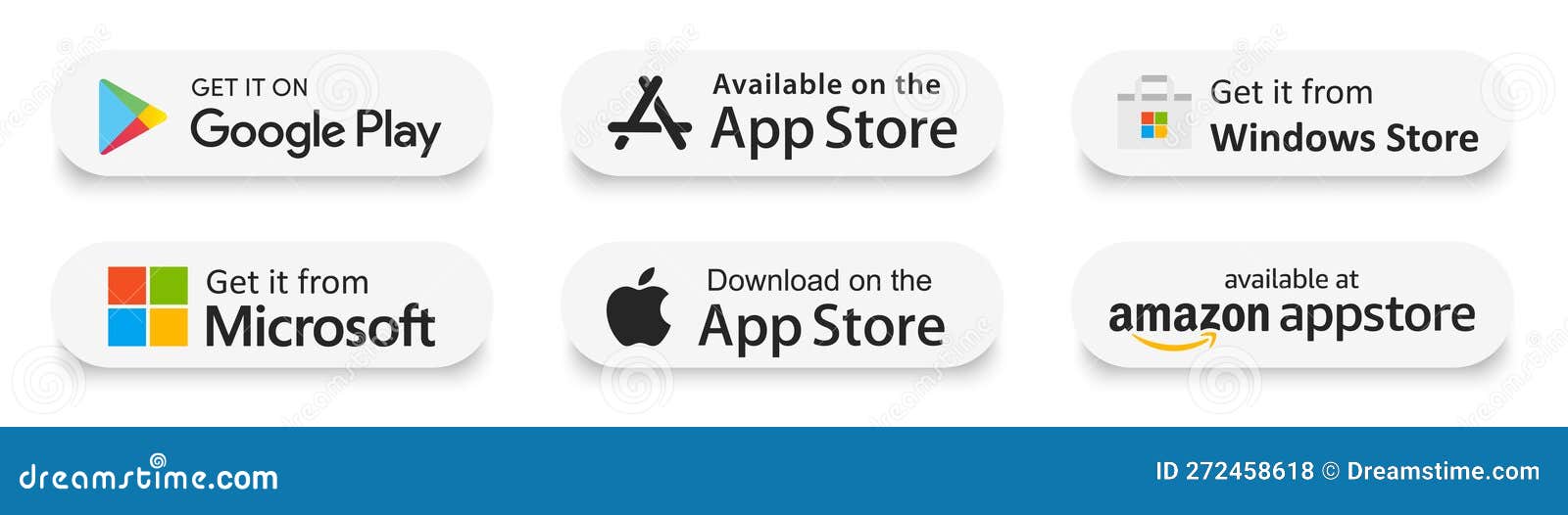 Kiev, Ukraine - March 19, 2023: Set Buttons Google Play Store, Amazon ... Kiev, Ukraine - March 19, 2023: Set Buttons Google Play Store, Amazon ...