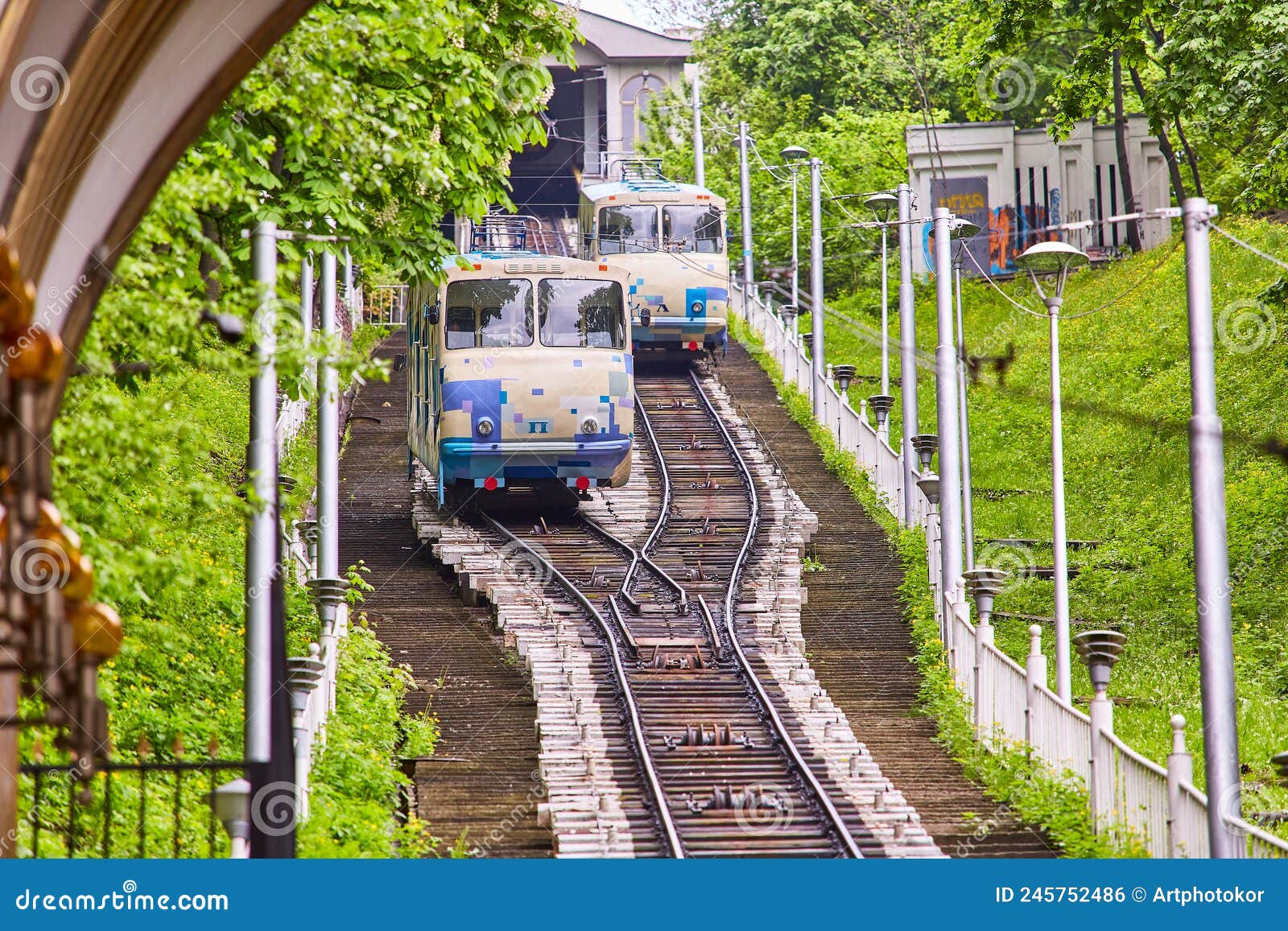 Kiev, Ukraine - May 06 - 2020 - Kiev Funicular in the City Center ...