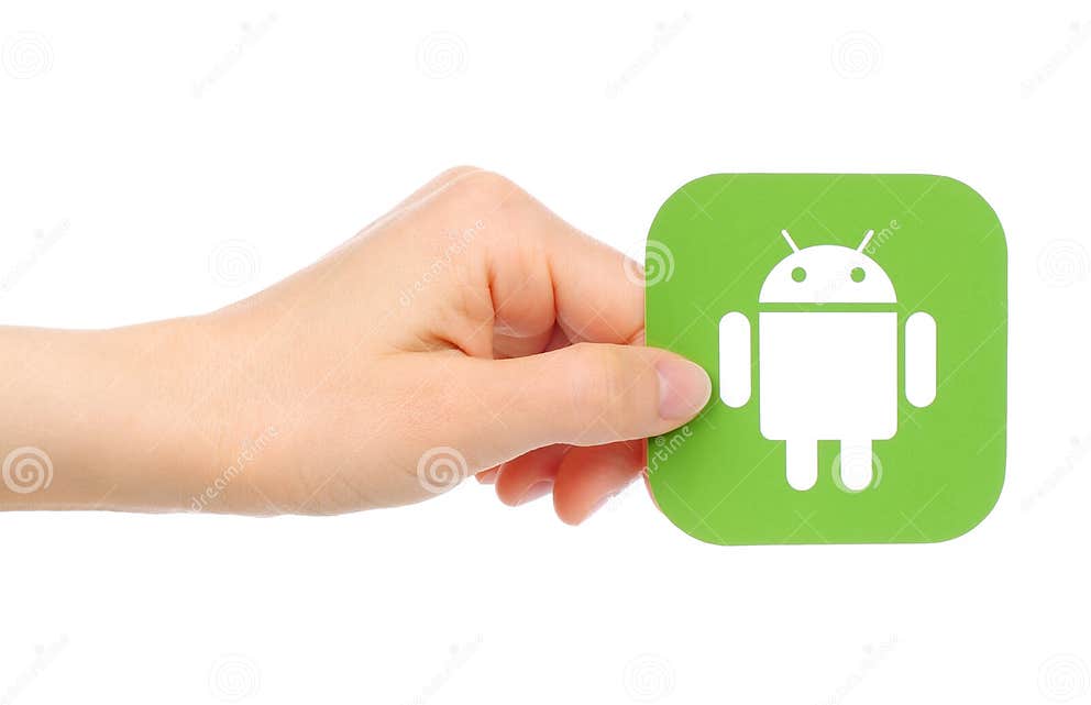 Hands Holds Google Android Icon Editorial Stock Image - Image of brand ...