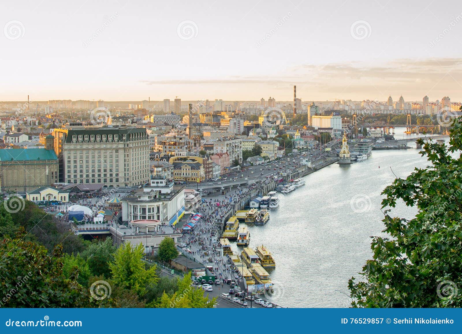 Kiev. View of the Dnieper River and Area Podol Editorial Photography ...