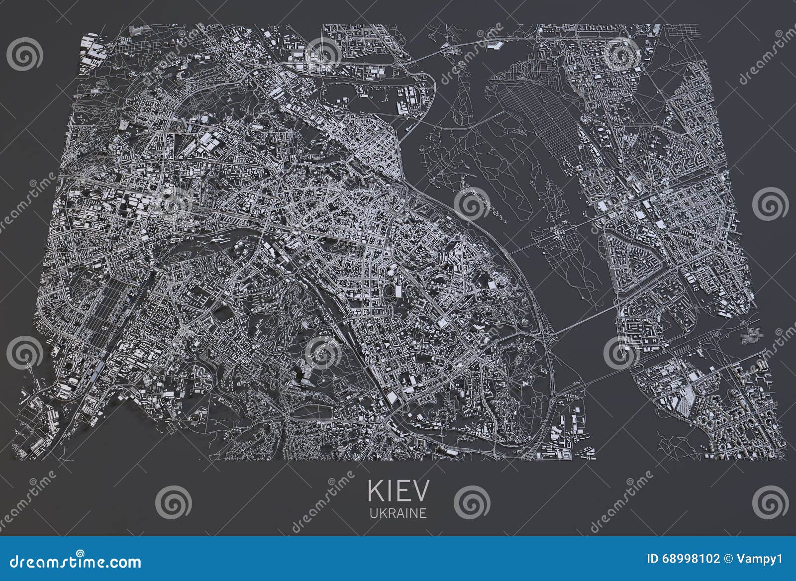 Kiew-Karte, Satellitenbild, Ukraine Stock Abbildung - Illustration von ...
