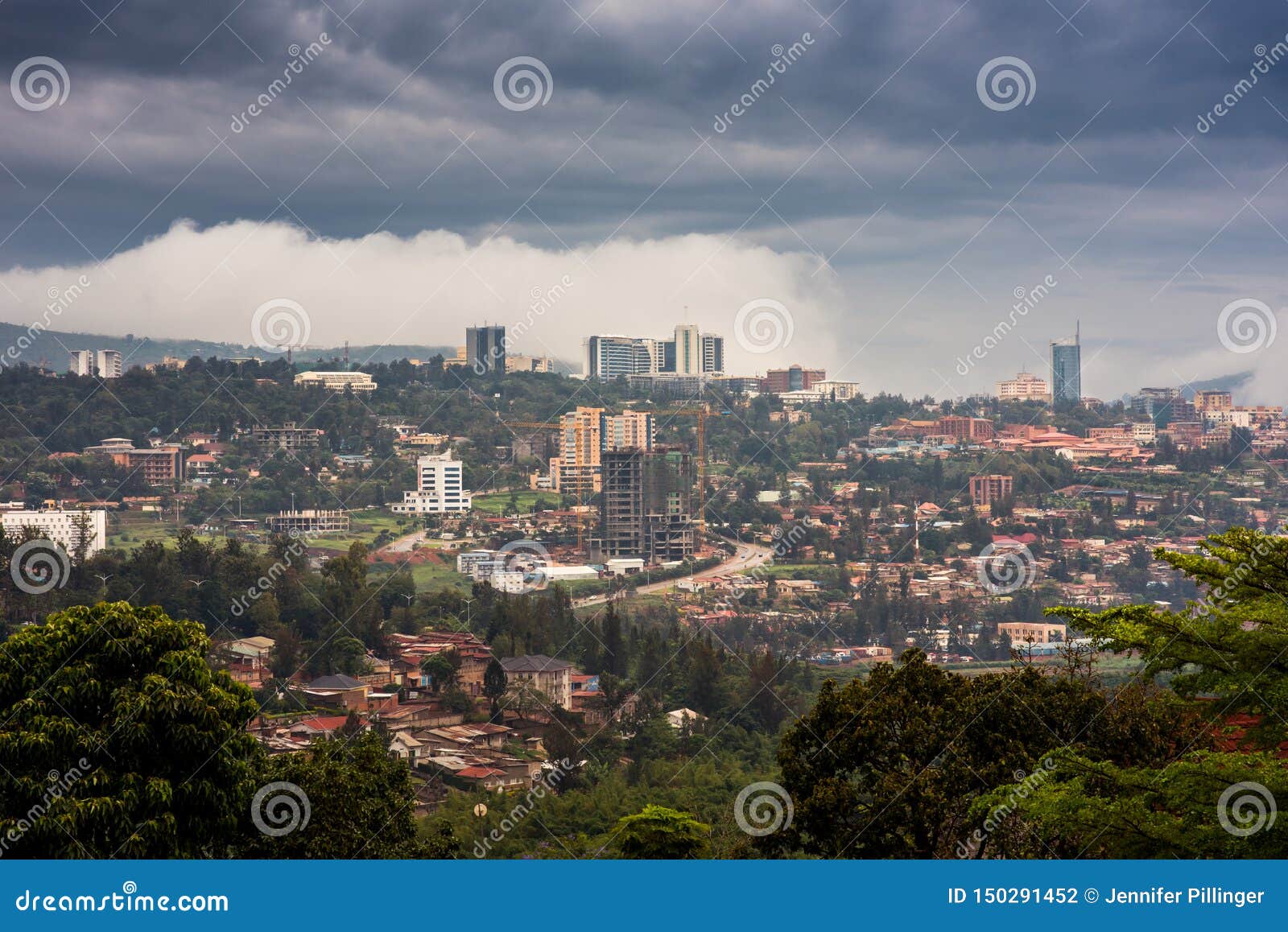 Kigali City Centre Skyline and Surrounding Areas Stock Photo - Image of ...