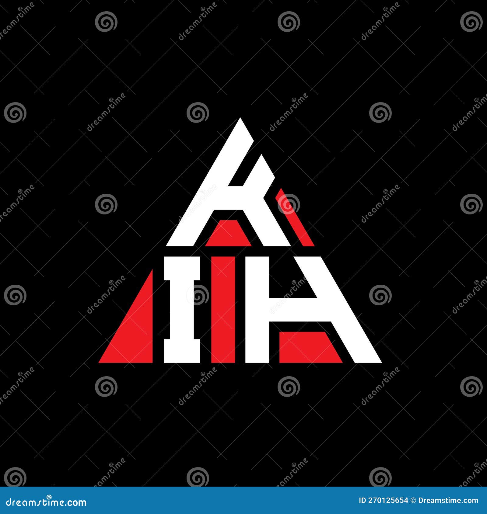 KIH Triangle Letter Logo Design with Triangle Shape. KIH Triangle Logo ...