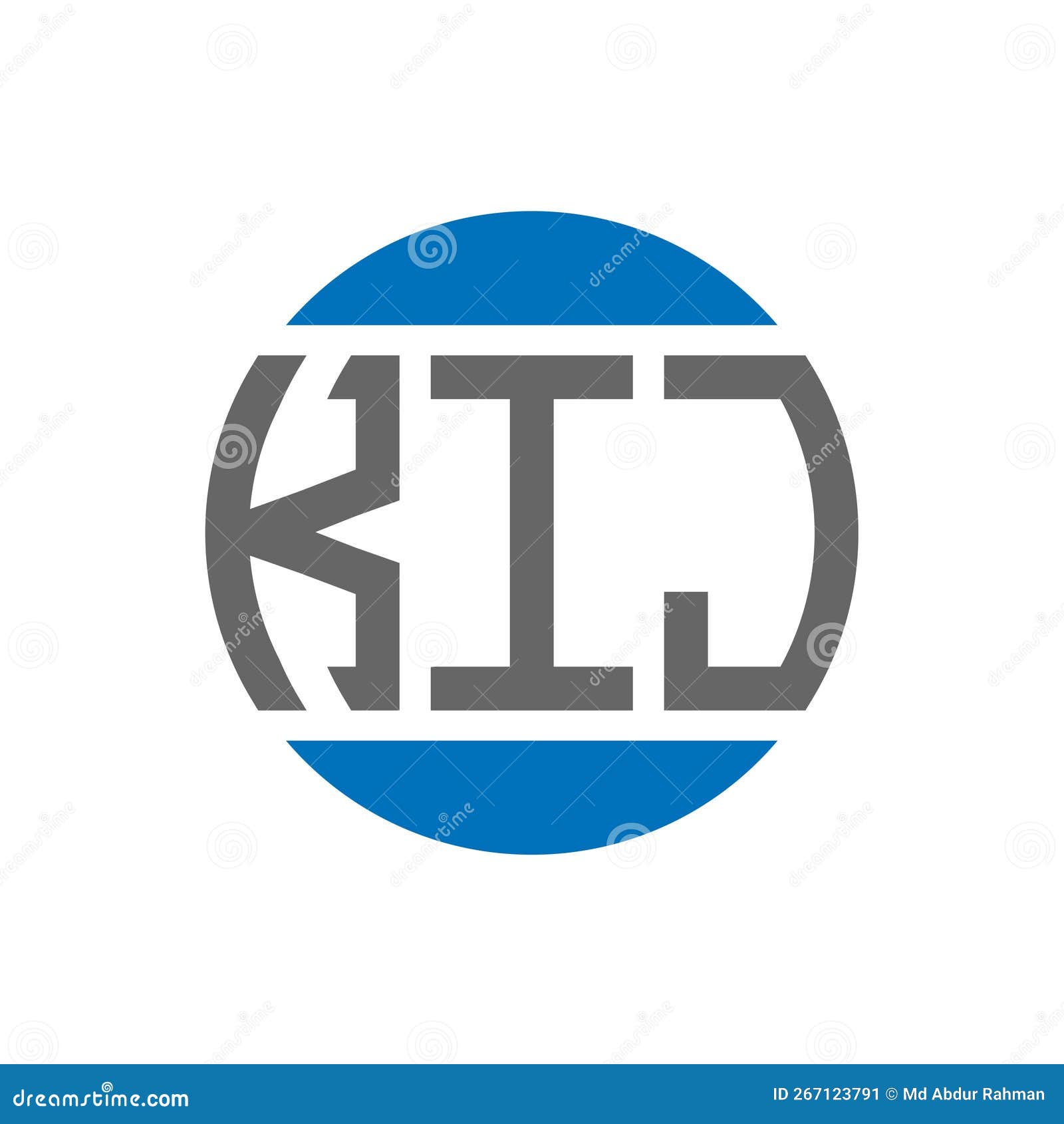 KIJ Letter Logo Design on White Background. KIJ Creative Initials ...