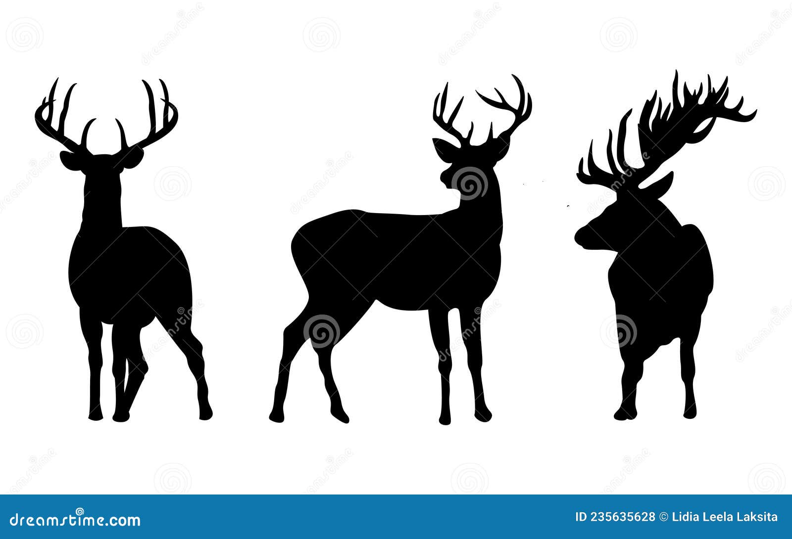 Vector Illustration of Deer Silhouette Stock Vector - Illustration of ...