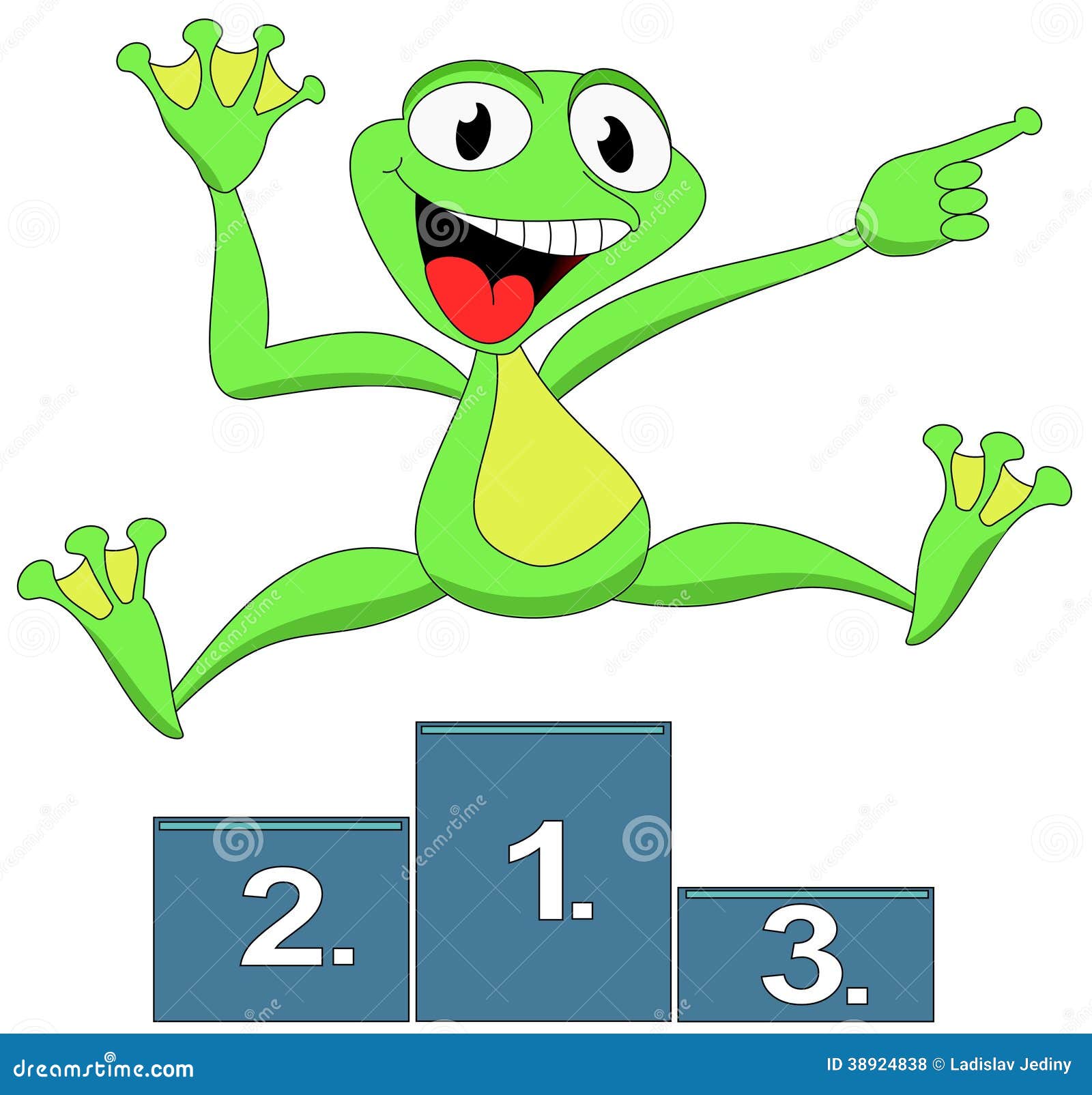 Kikker gelukkige winnaar stock illustratie. Illustration of humeur - 38924838