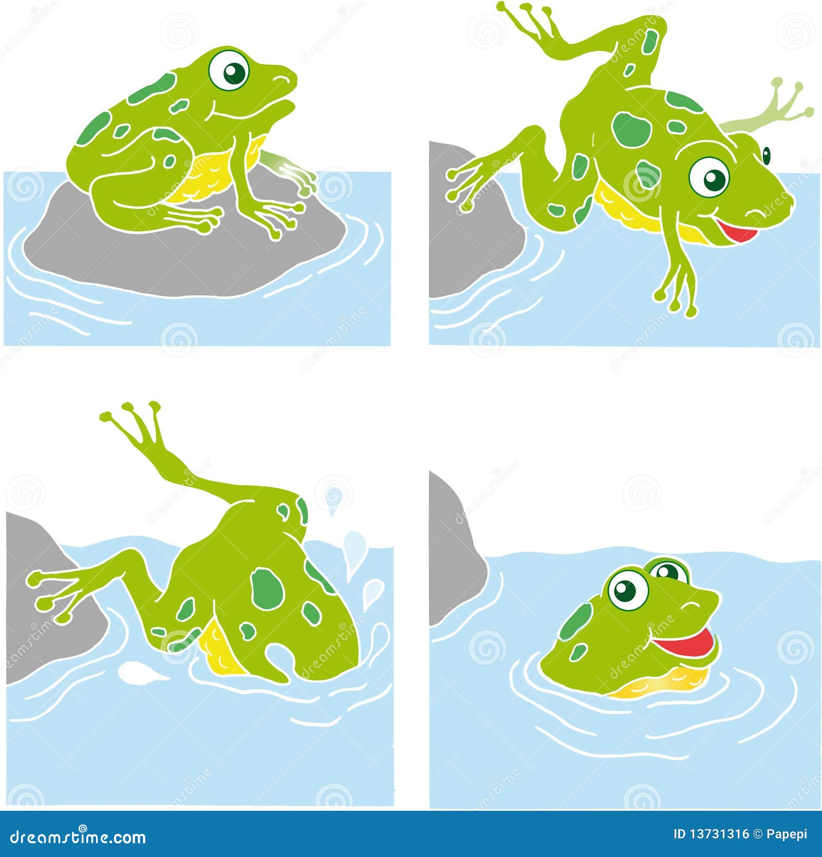 Kikker het springen stock illustratie. Illustration of beeldverhaal ...