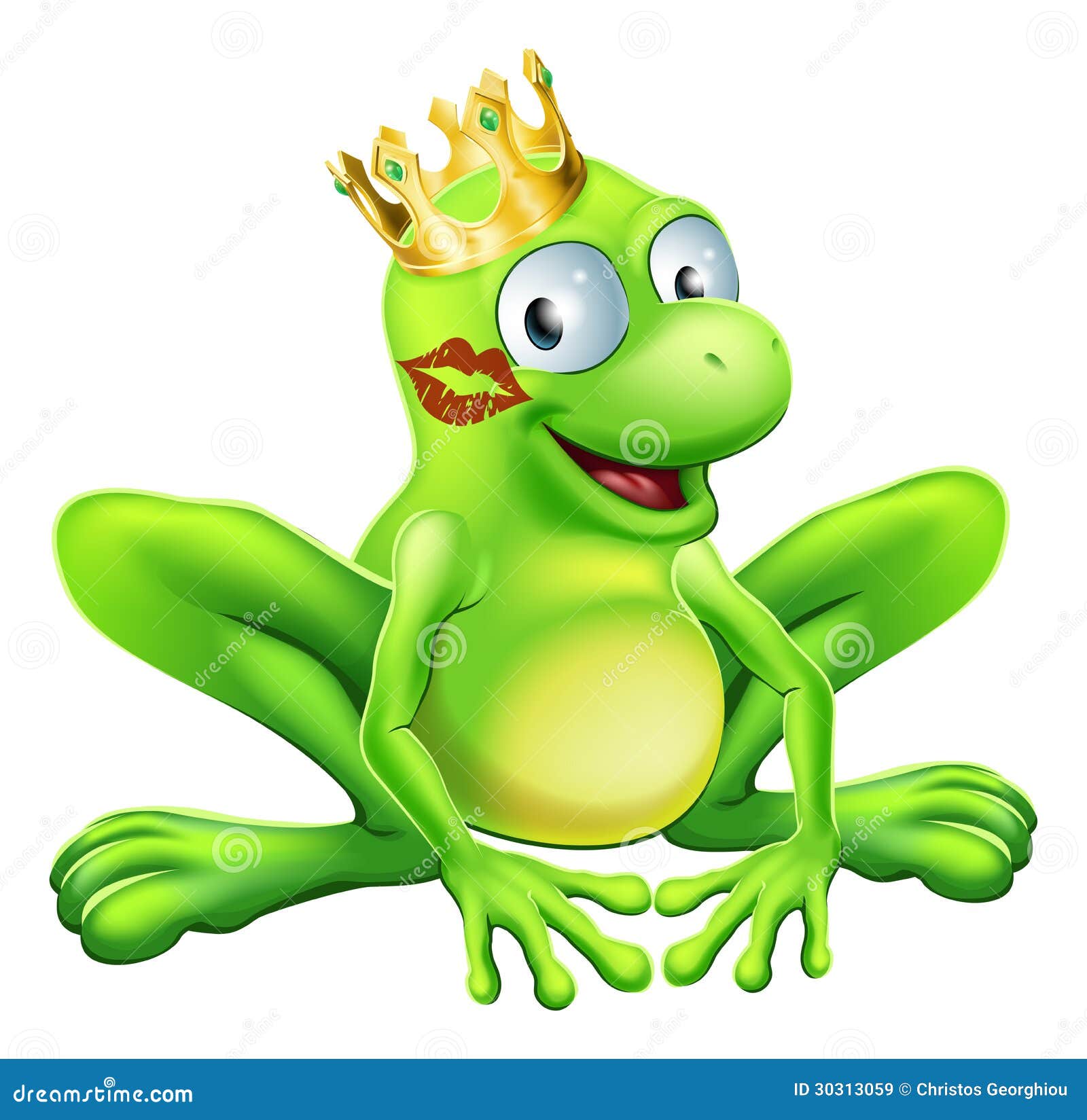 Kikkerprins Cartoon vector illustratie. Illustration of lippenstift ...