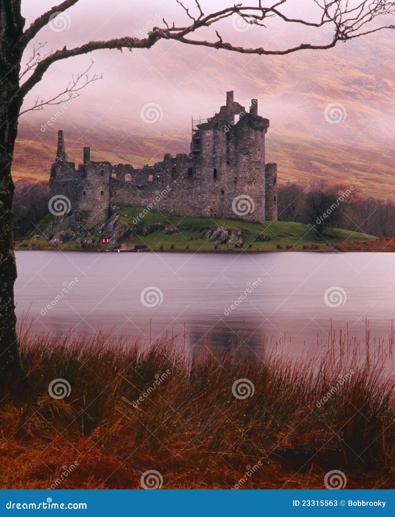 Kilchurn Castle, Raining, Argyll, Scotland Stock Image - Image of ruins ...
