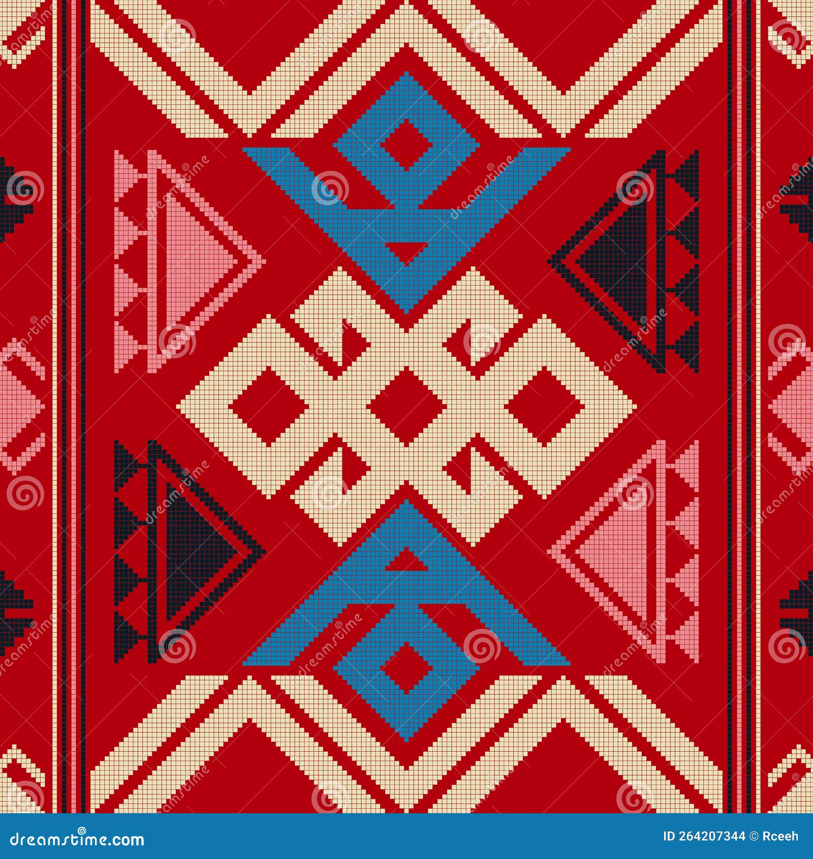 Kilim pattern 9 stock vector. Illustration of frame - 264207344