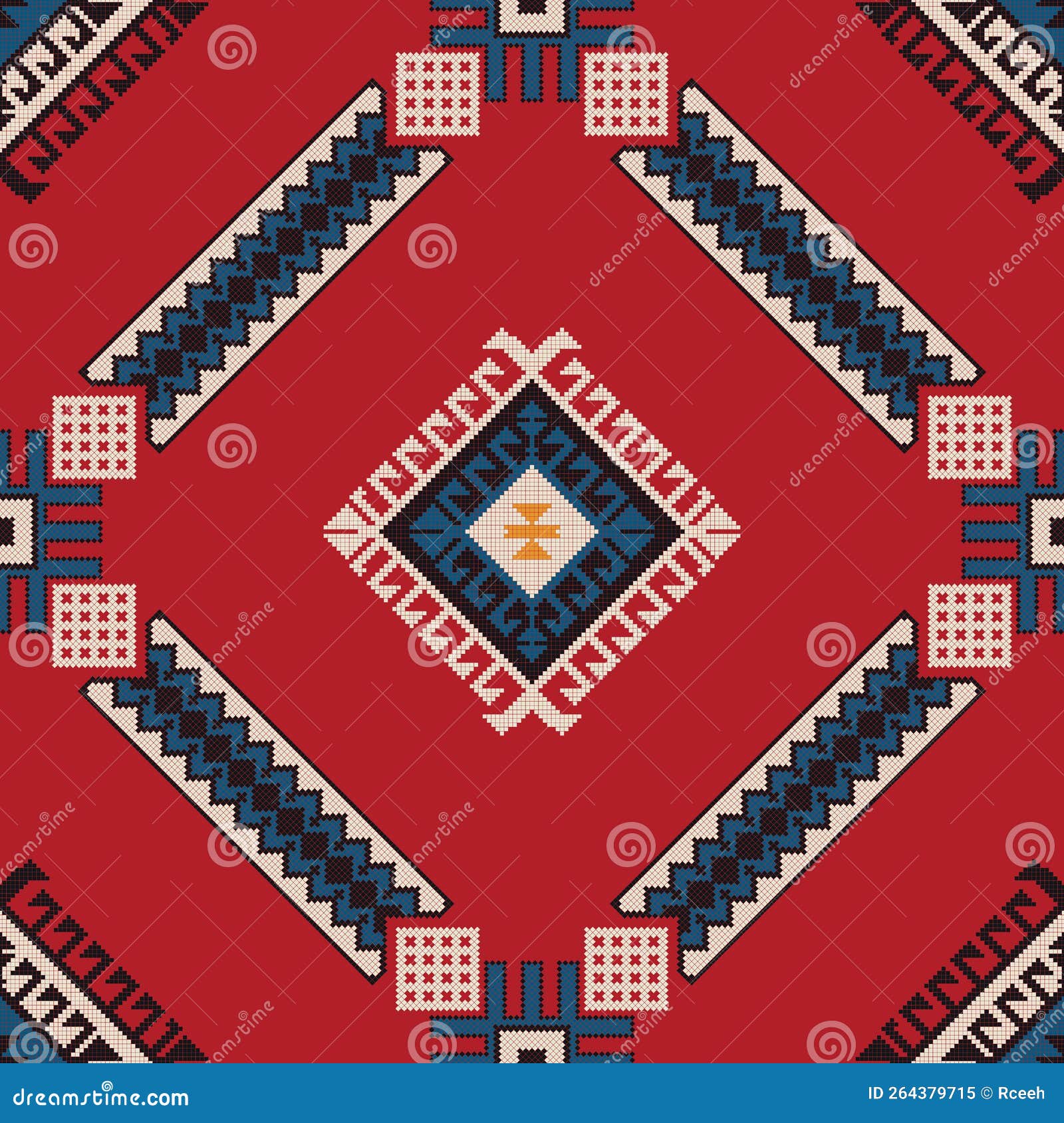 Kilim pattern 16 stock vector. Illustration of design - 264379715