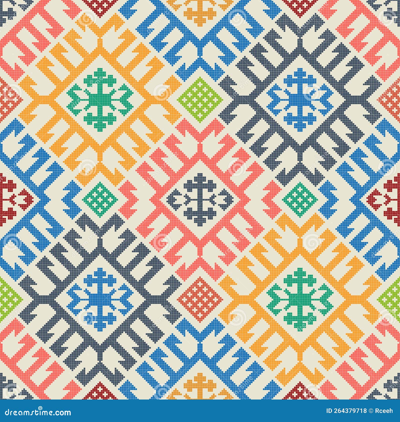 Kilim pattern 18 stock vector. Illustration of fabric - 264379718