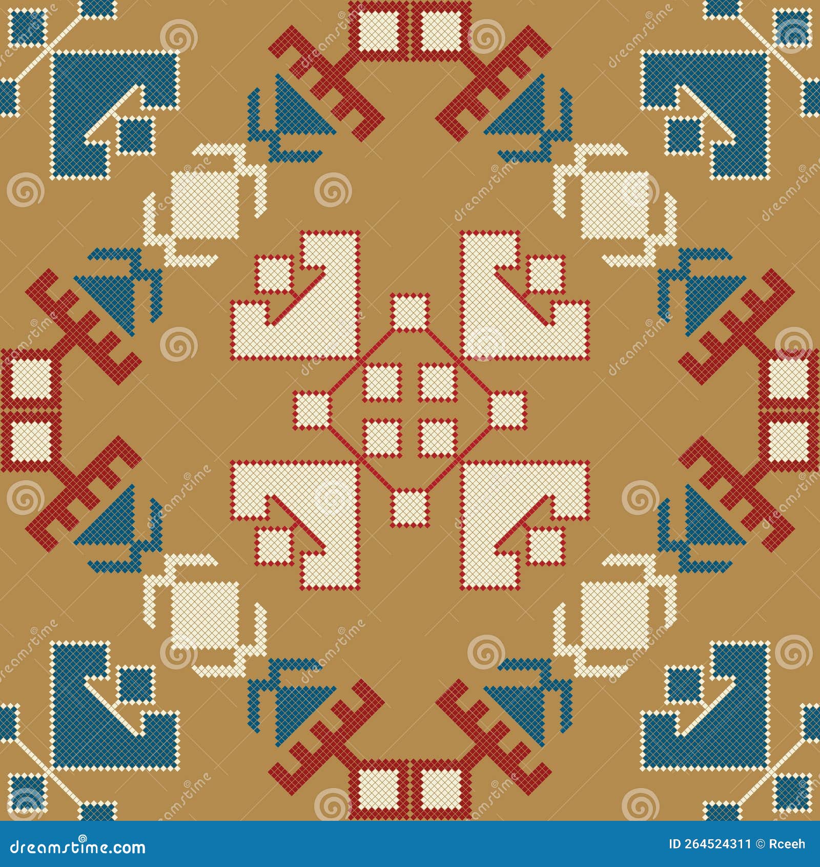 Kilim pattern 27 stock vector. Illustration of blanket - 264524311