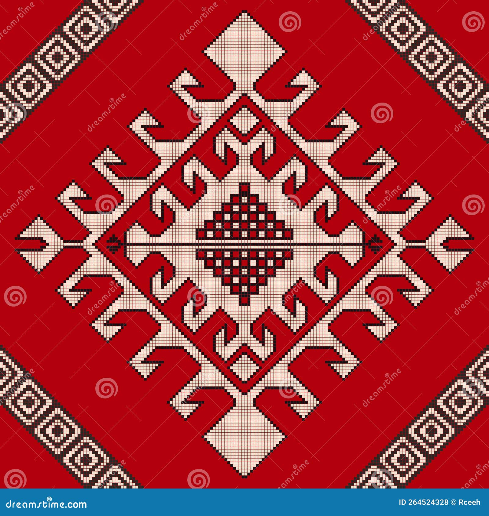 Kilim pattern 31 stock vector. Illustration of persian - 264524328